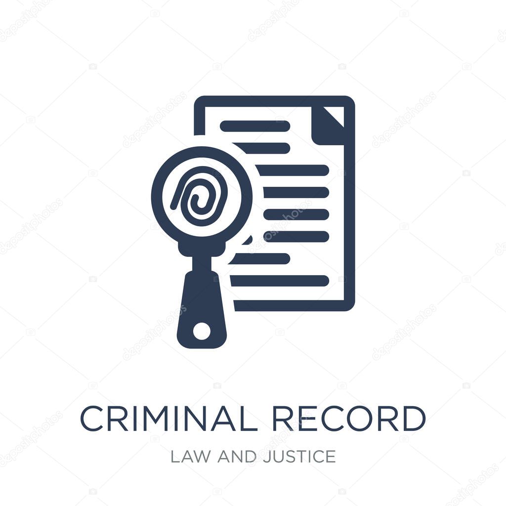 Icono de antecedentes penales. Trendy flat vector Criminal record icon ...