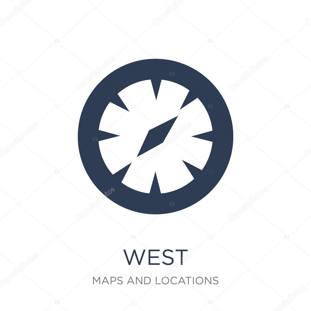 Icono oeste. Moderno icono de West vector plano sobre fondo blanco de ...
