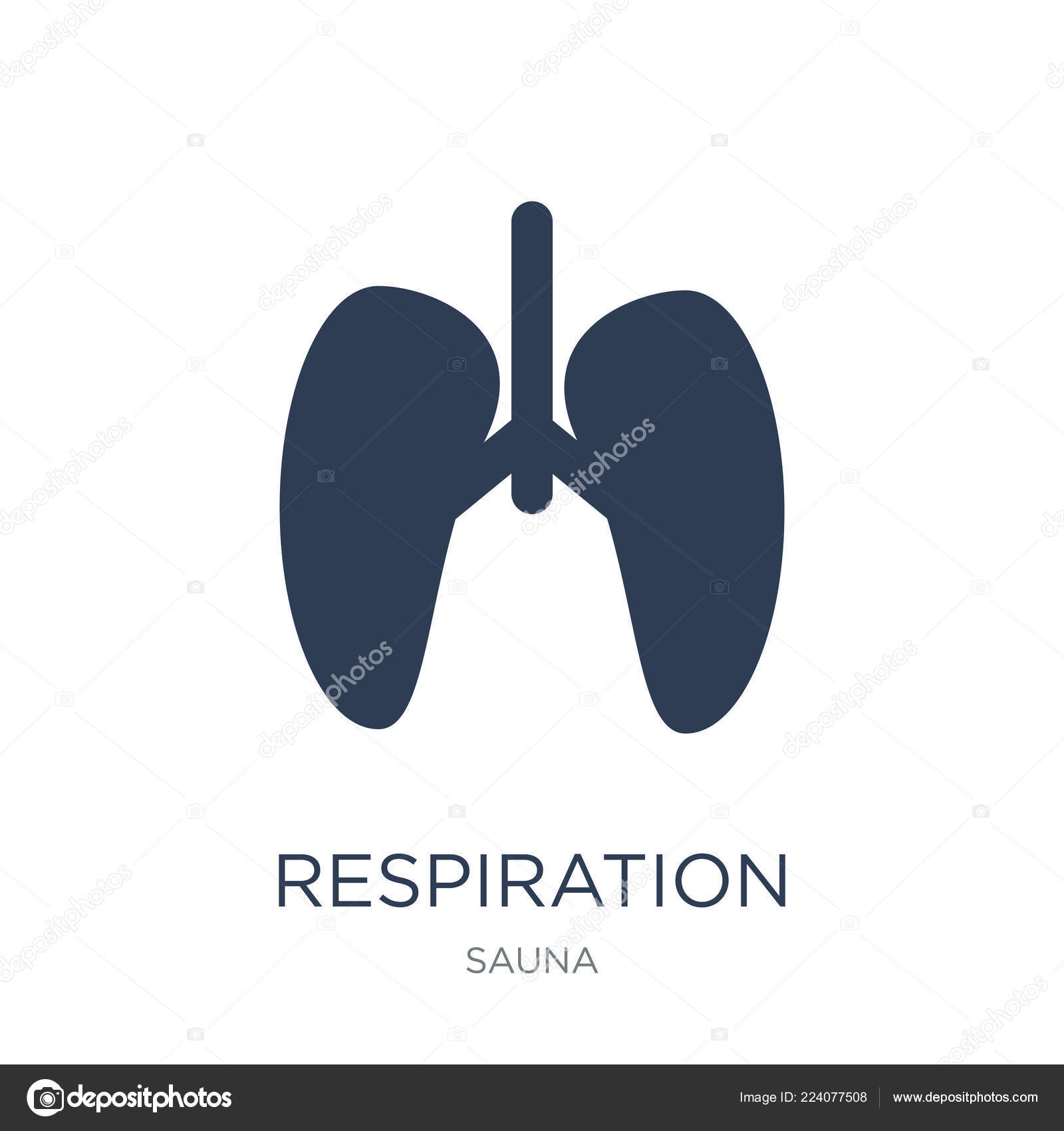 Respiration Icon Trendy Flat Vector Respiration Icon White Background ...