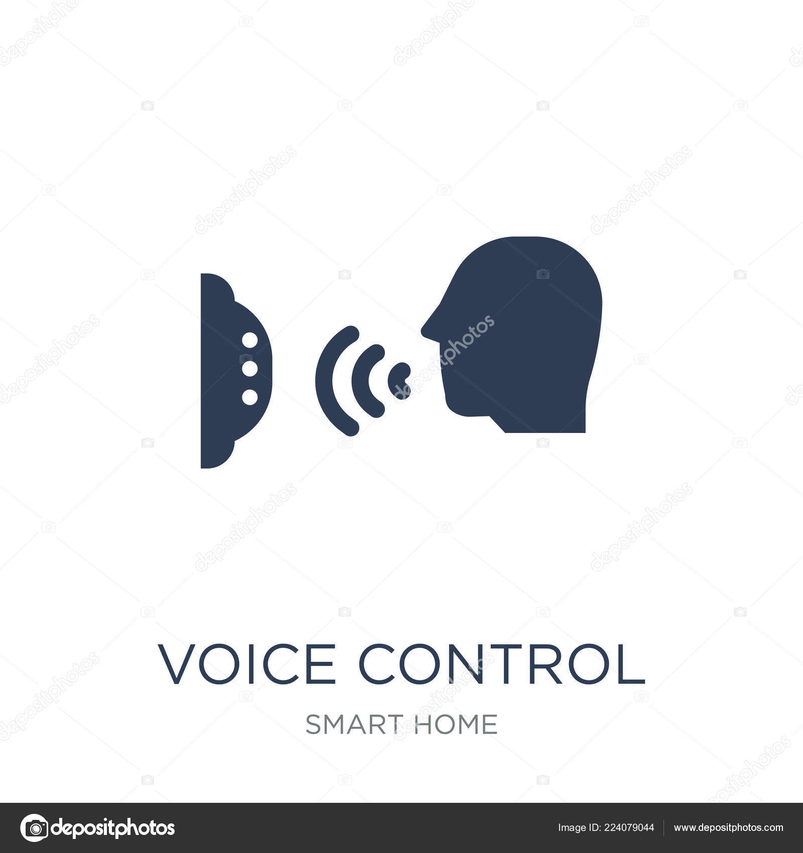 Voice Control Icon Trendy Flat Vector Voice Control Icon White Stock ...