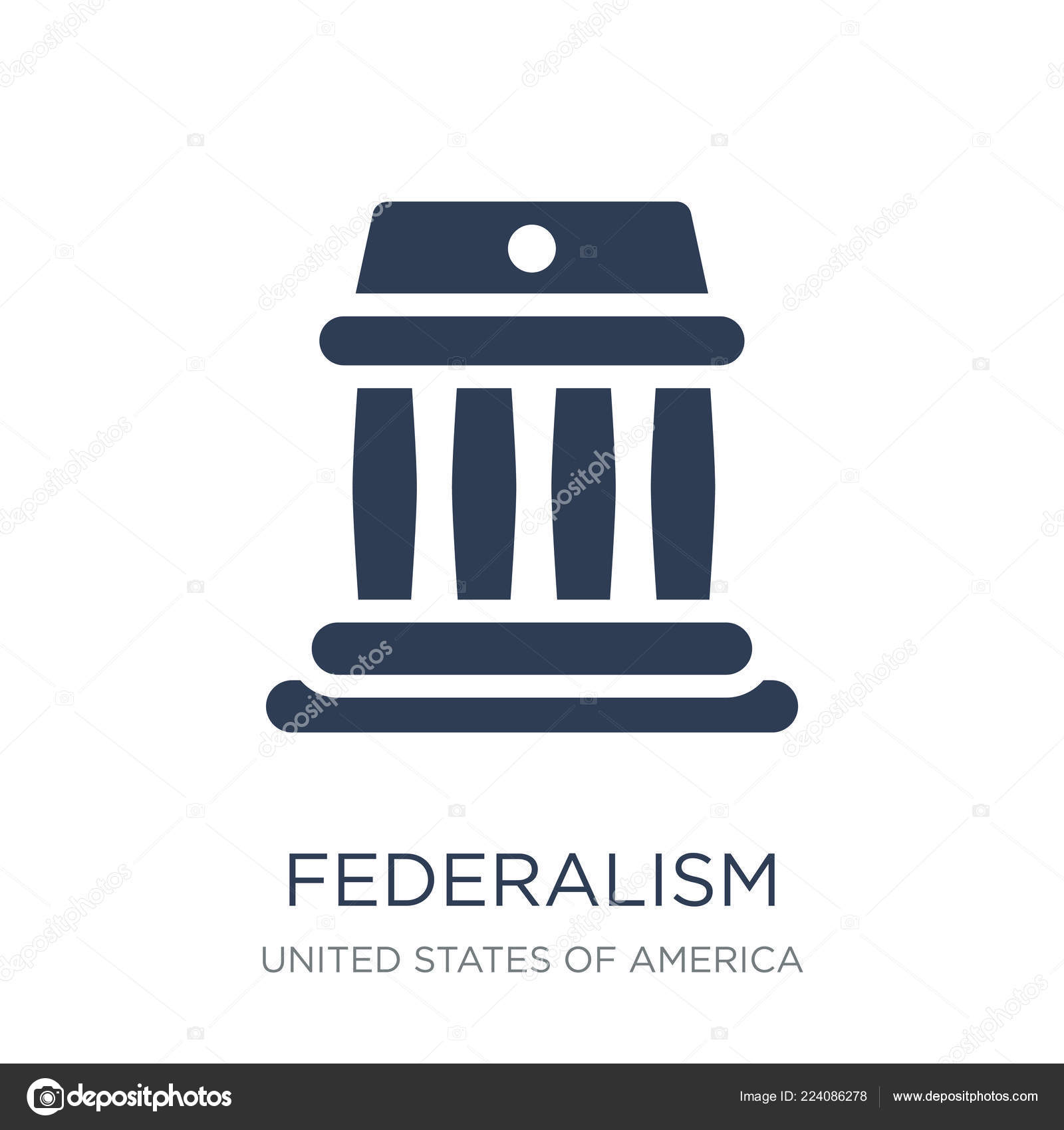Federalism Icon Trendy Flat Vector Federalism Icon White Background ...