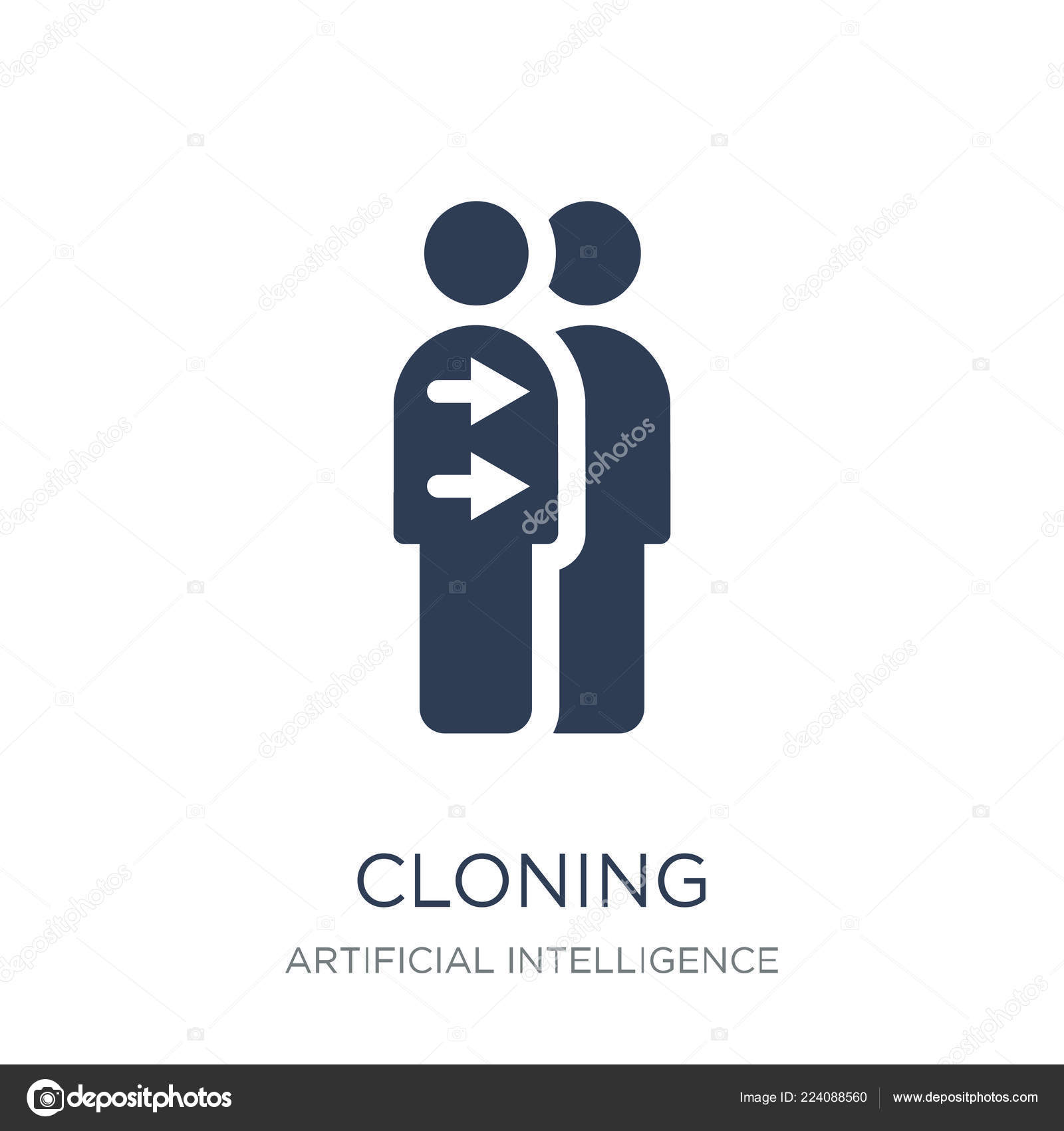 Cloning Icon Trendy Flat Vector Cloning Icon White Background ...