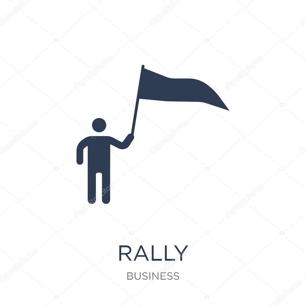 Icono del rally. Icono de moda vector plano Rally sobre fondo blanco de ...