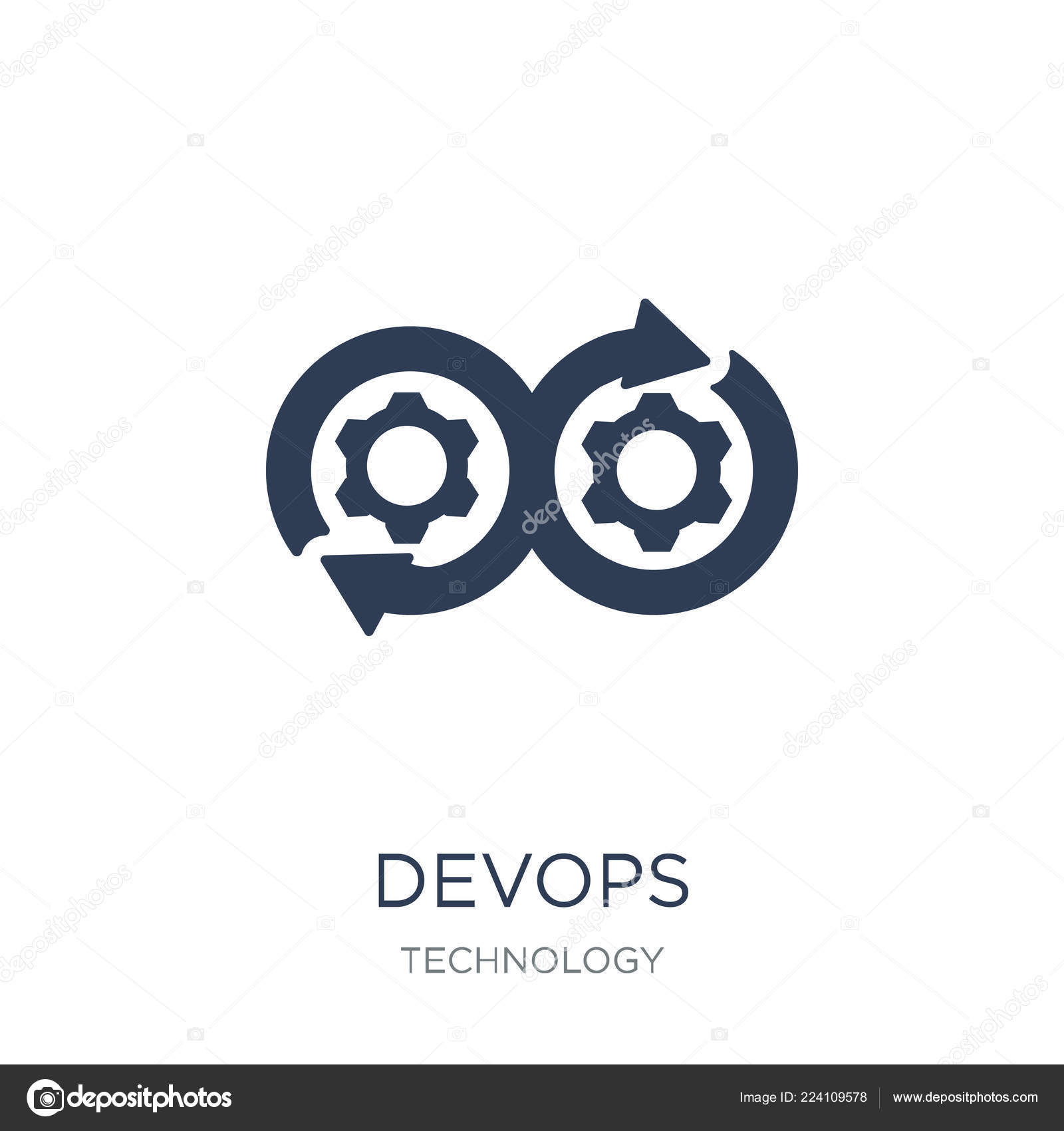 Devops Icon Trendy Flat Vector Devops Icon White Background Technology ...