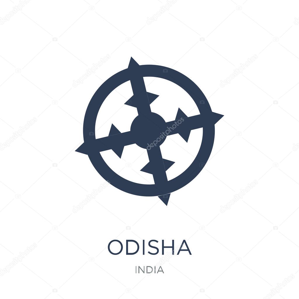 Icono de odisha. Icono de moda vector plano odisha sobre fondo blanco ...