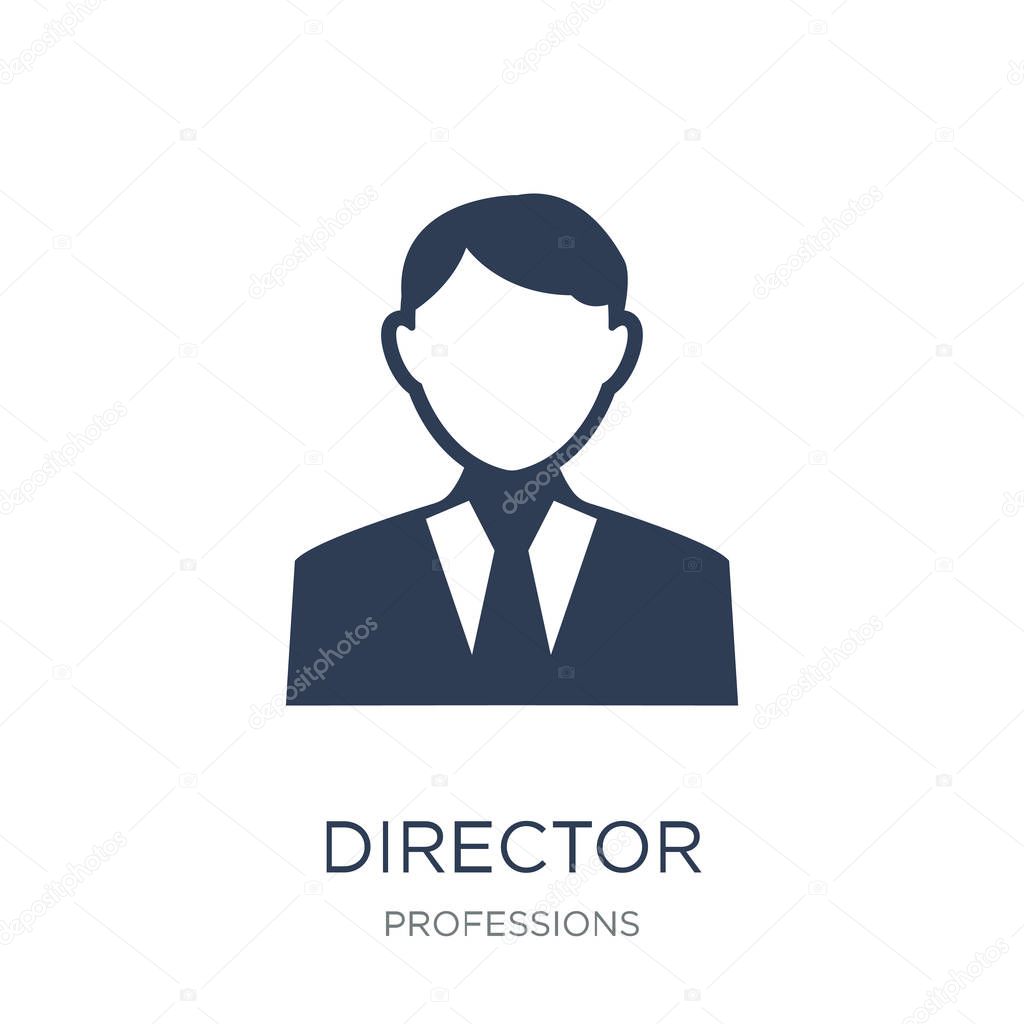 Icono del director. Icono de director de vector plano de moda sobre ...