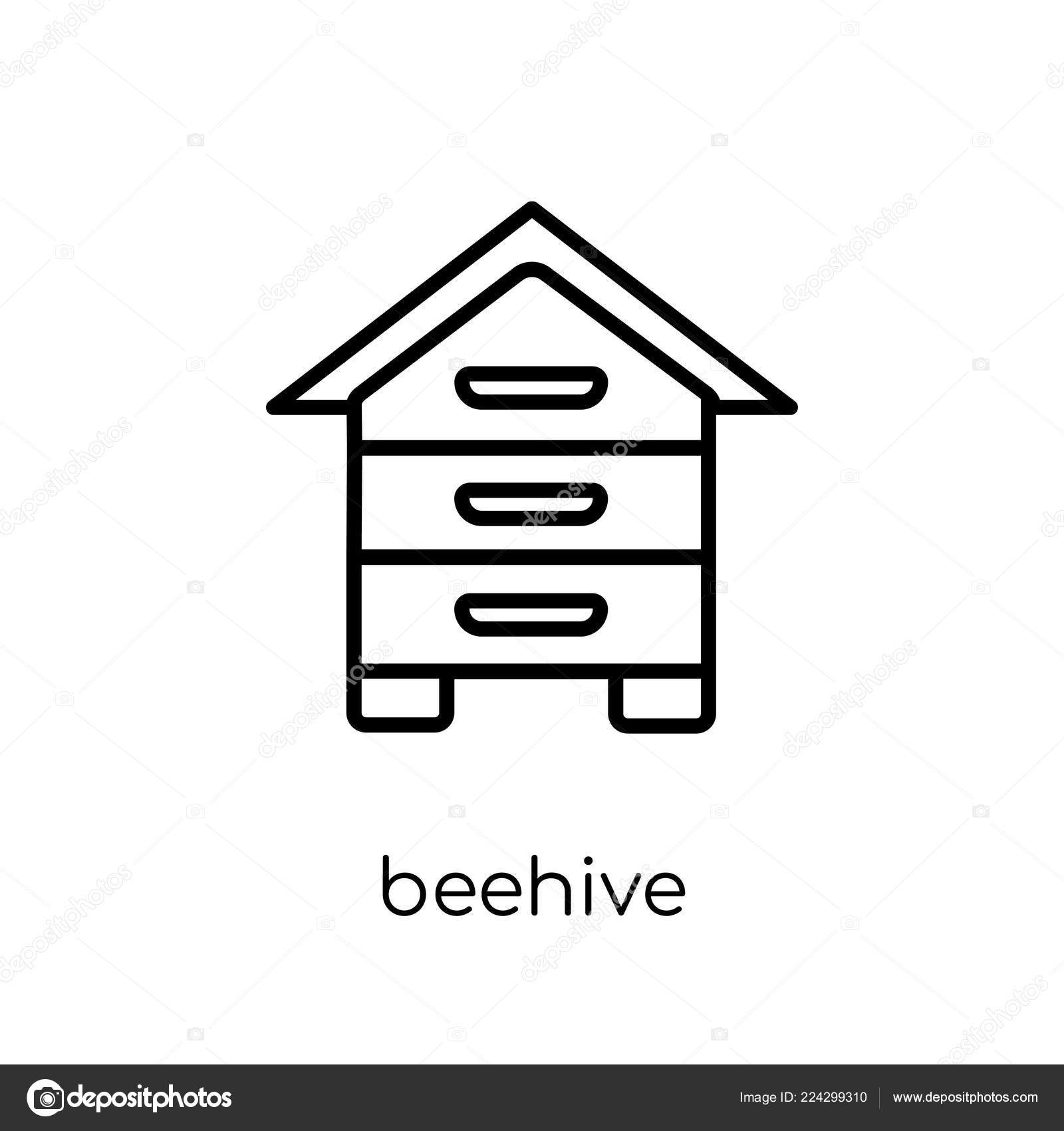 Beehive Icon Trendy Modern Flat Linear Vector Beehive Icon White Stock Vector by ©tvectoricons ...
