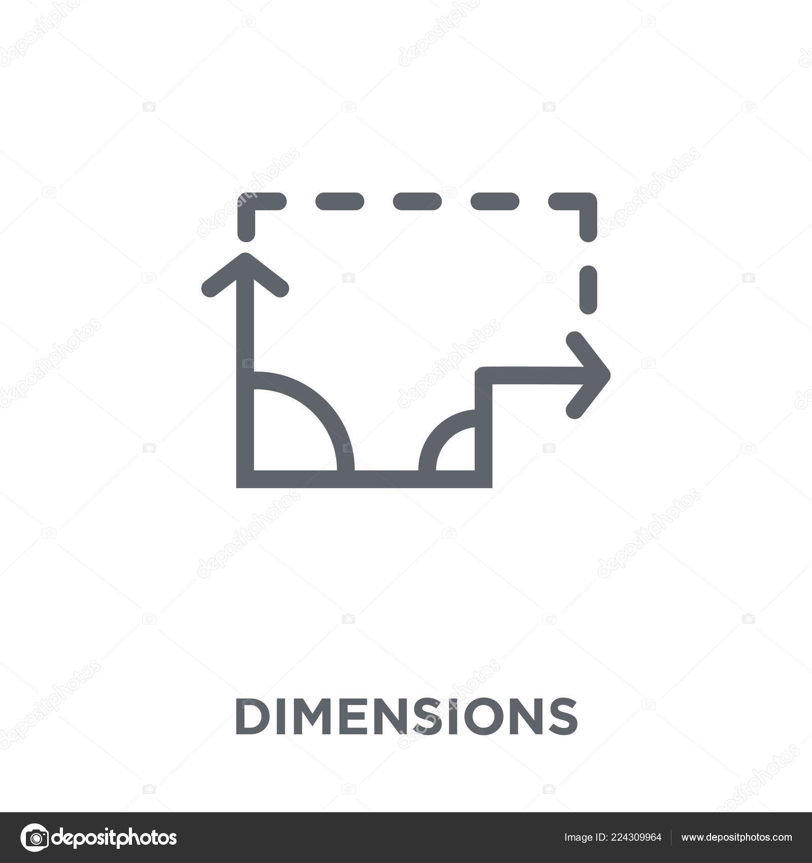 Ikon Dimensi Konsep Desain Dimensi Dari Koleksi Geometri Ilustrasi ...