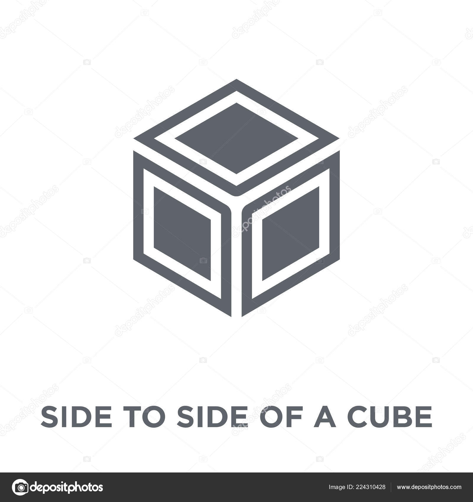Side Side Cube Icon Side Side Cube Design Concept Geometry Stock Vector ...