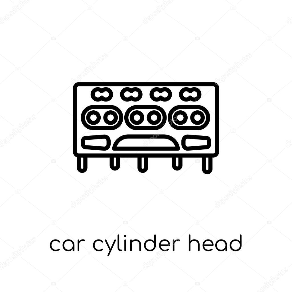 icono de la culata del coche. Moderno moderno vector lineal plano icono ...