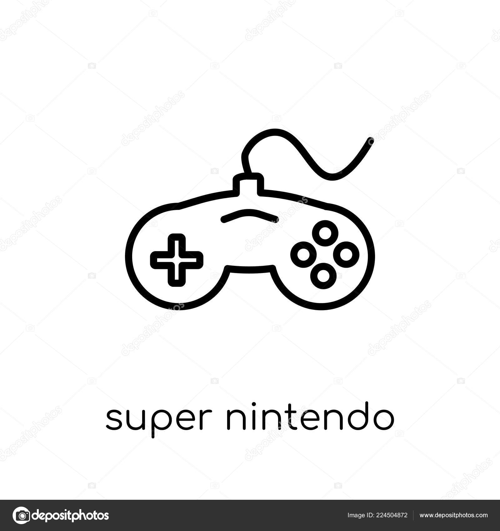 Super Nintendo Icon Trendy Modern Flat Linear Vector Super Nintendo ...