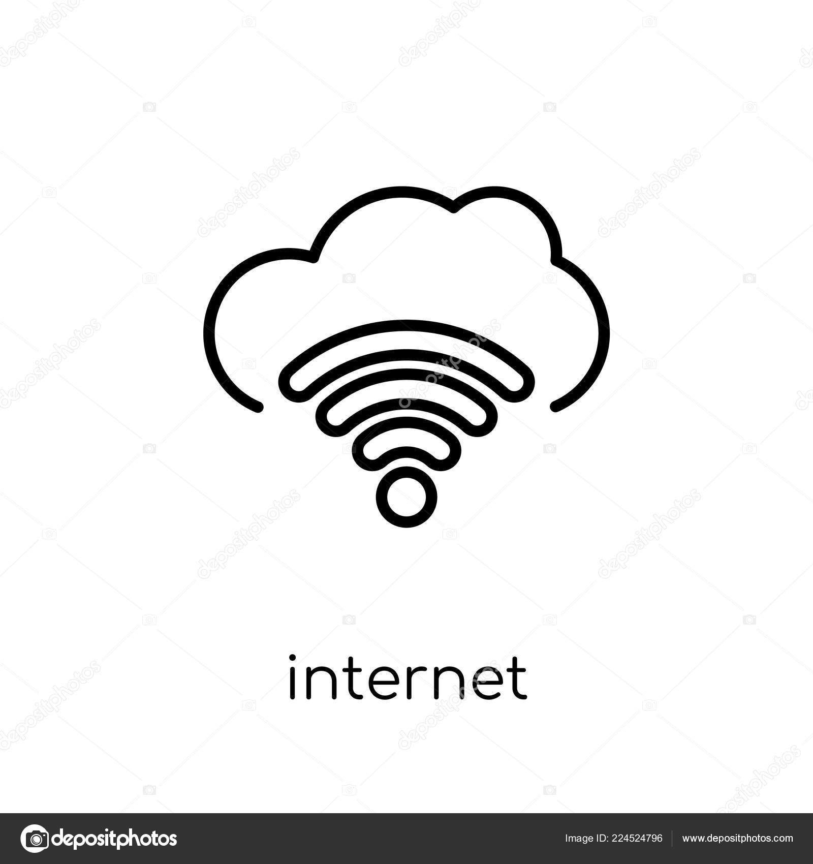 Internet Connection Icon Trendy Modern Flat Linear Vector Internet Connection Stock Vector Image ...