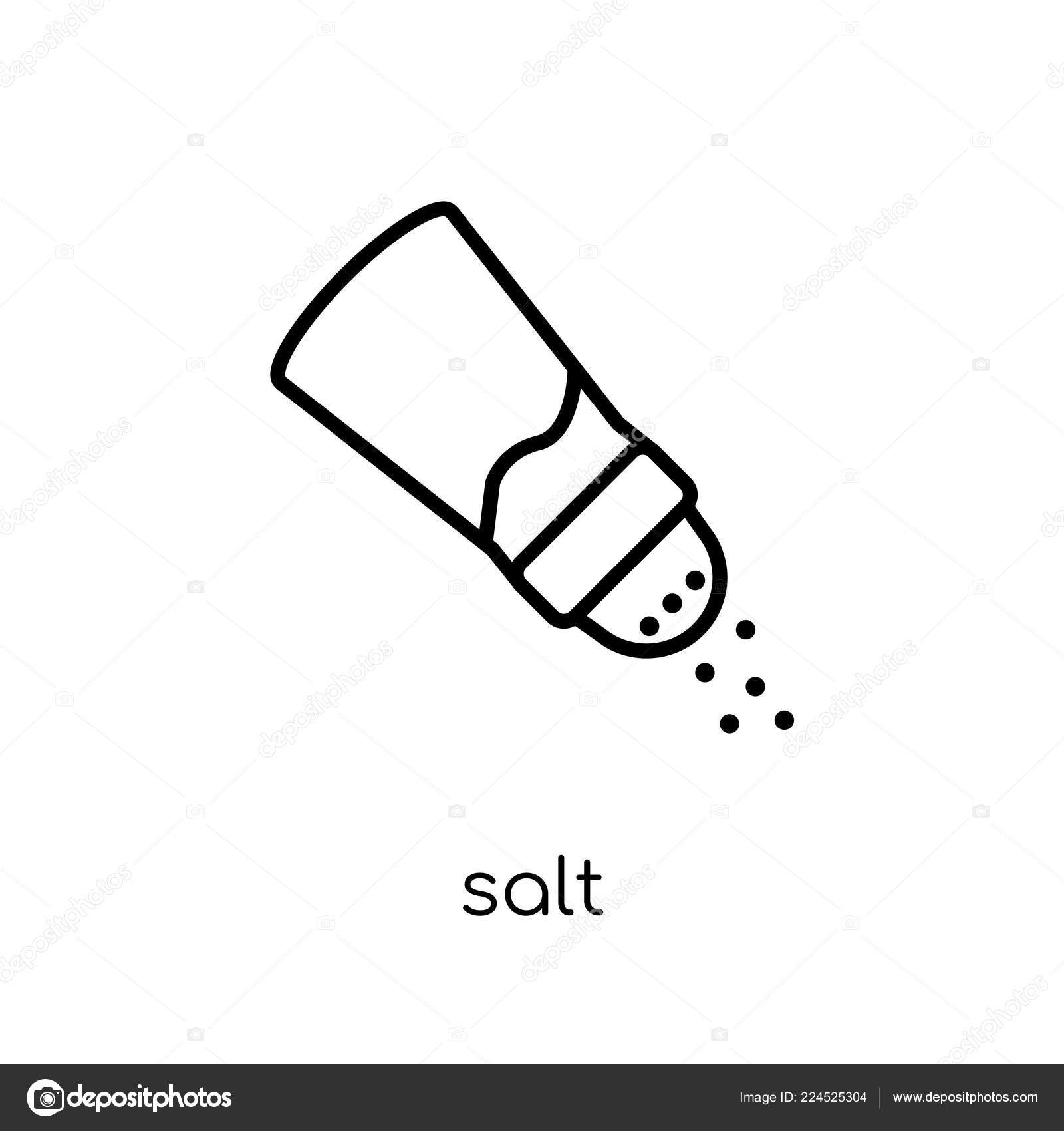 Salt Icon Trendy Modern Flat Linear Vector Salt Icon White Stock Vector ...