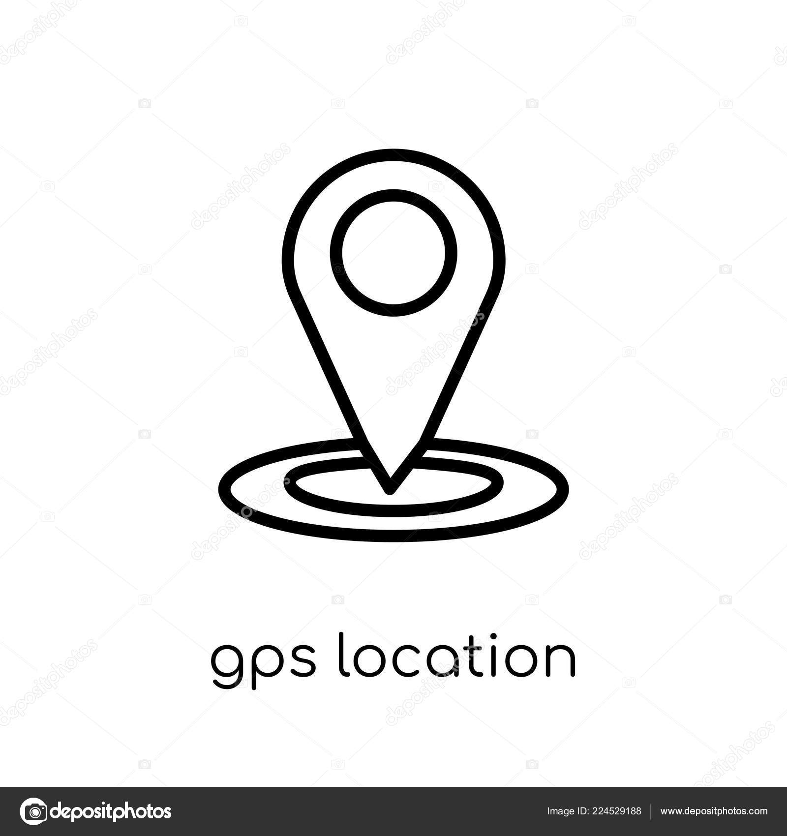 Gps Location Icon Trendy Modern Flat Linear Vector Gps Location Stock ...