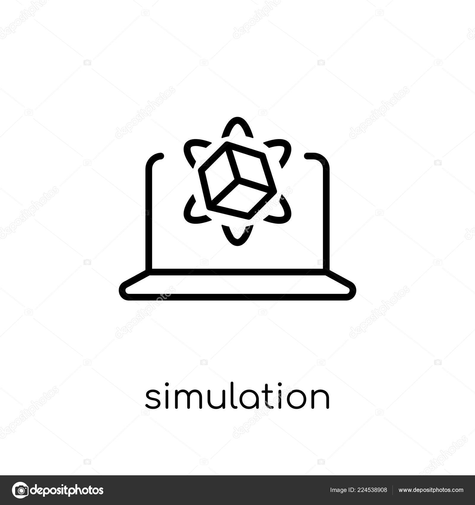 Simulation Icon Trendy Modern Flat Linear Vector Simulation Icon White ...