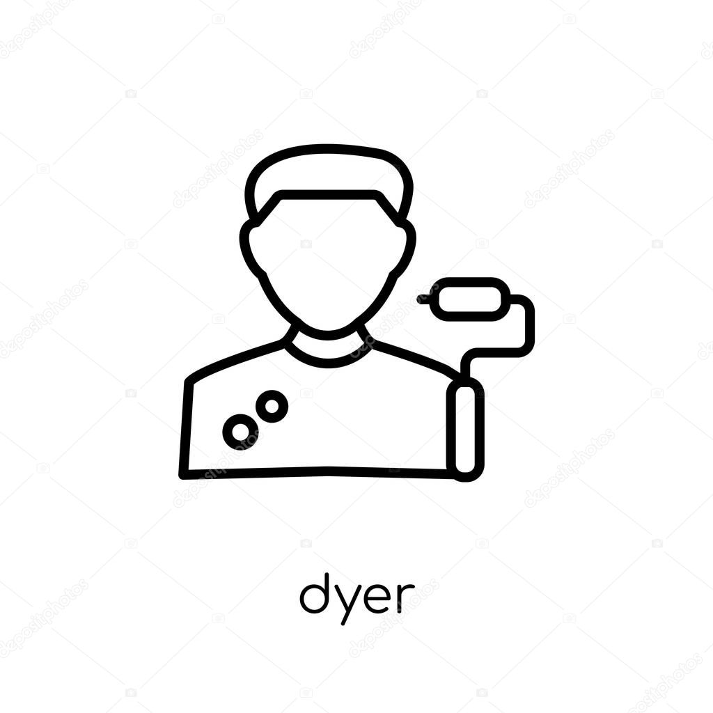 Icono de Dyer. Moderno moderno vector lineal plano Dyer icono sobre ...