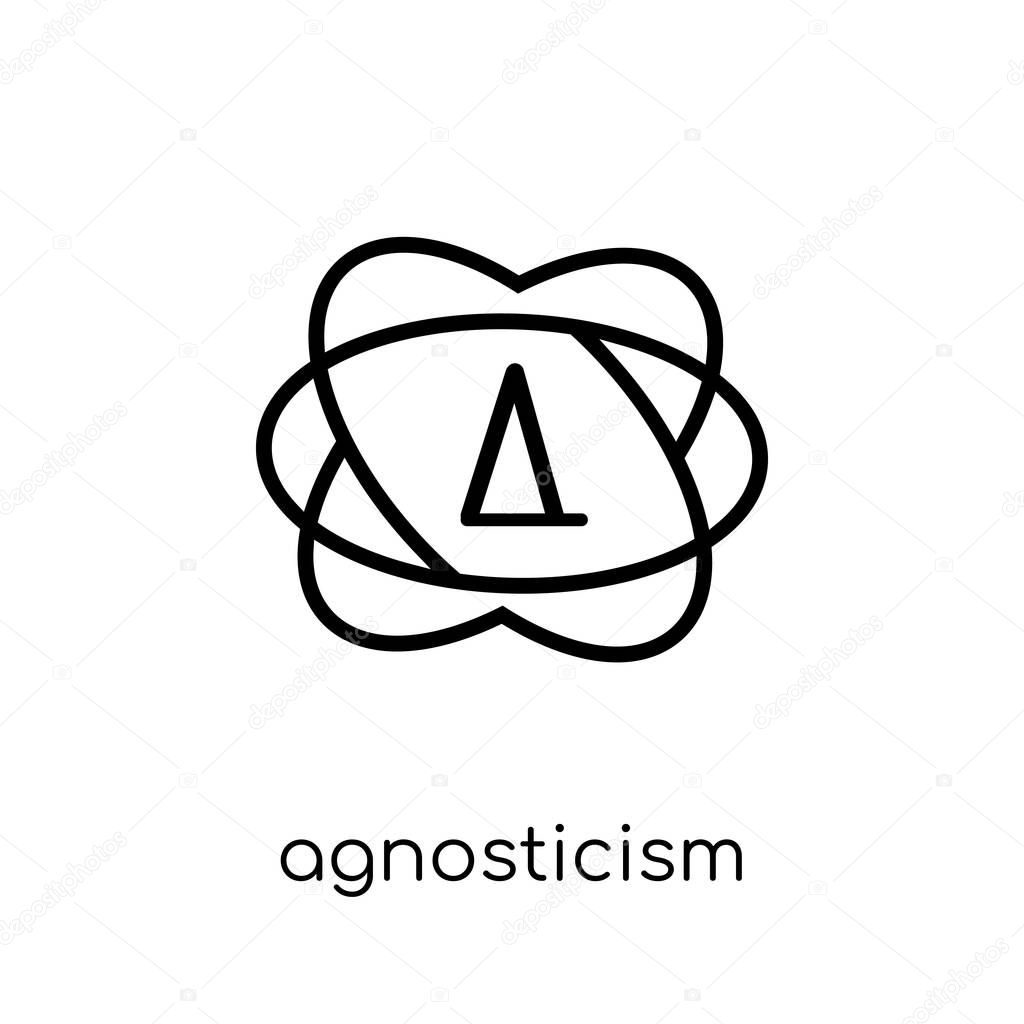 icono del agnosticismo. Moderno moderno vector lineal plano icono de agnosticismo sobre fondo ...