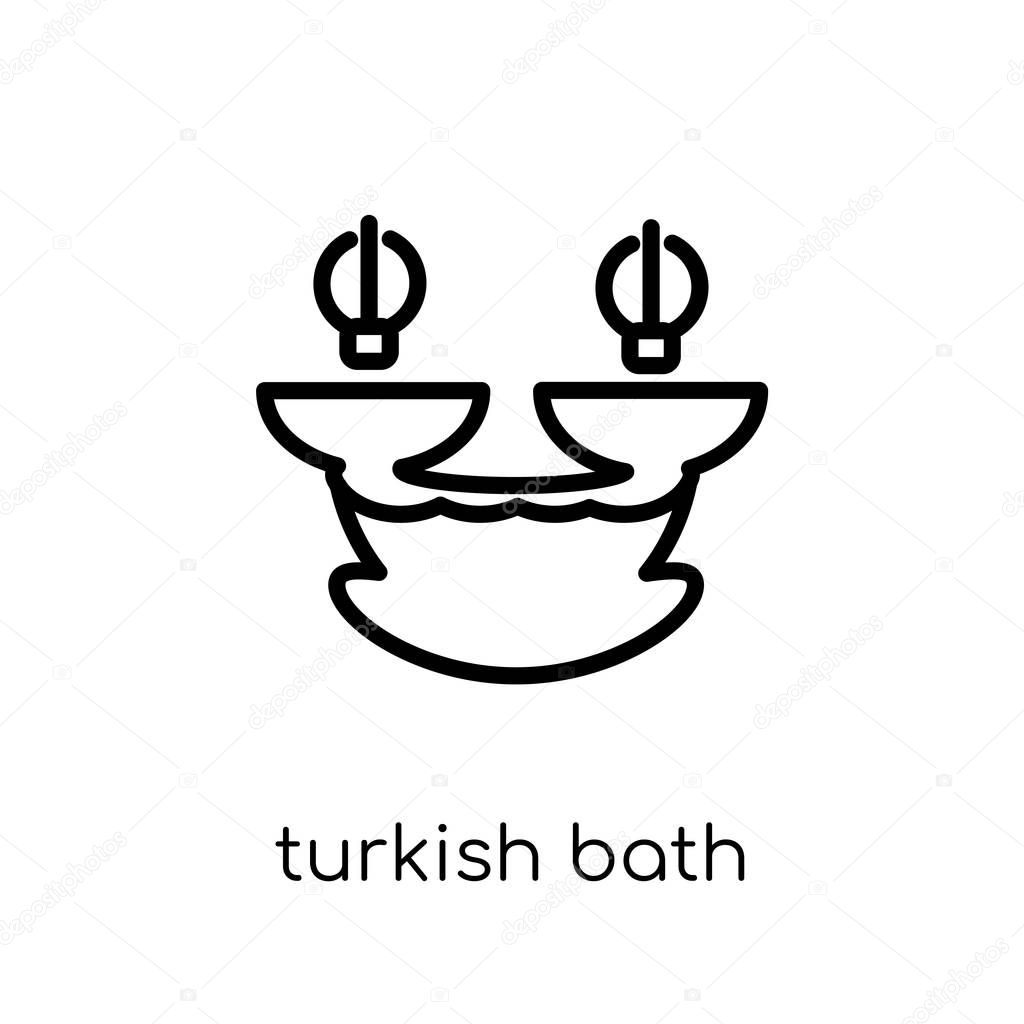 Icono de baño turco. Moderno vector lineal plano moderno icono de baño ...