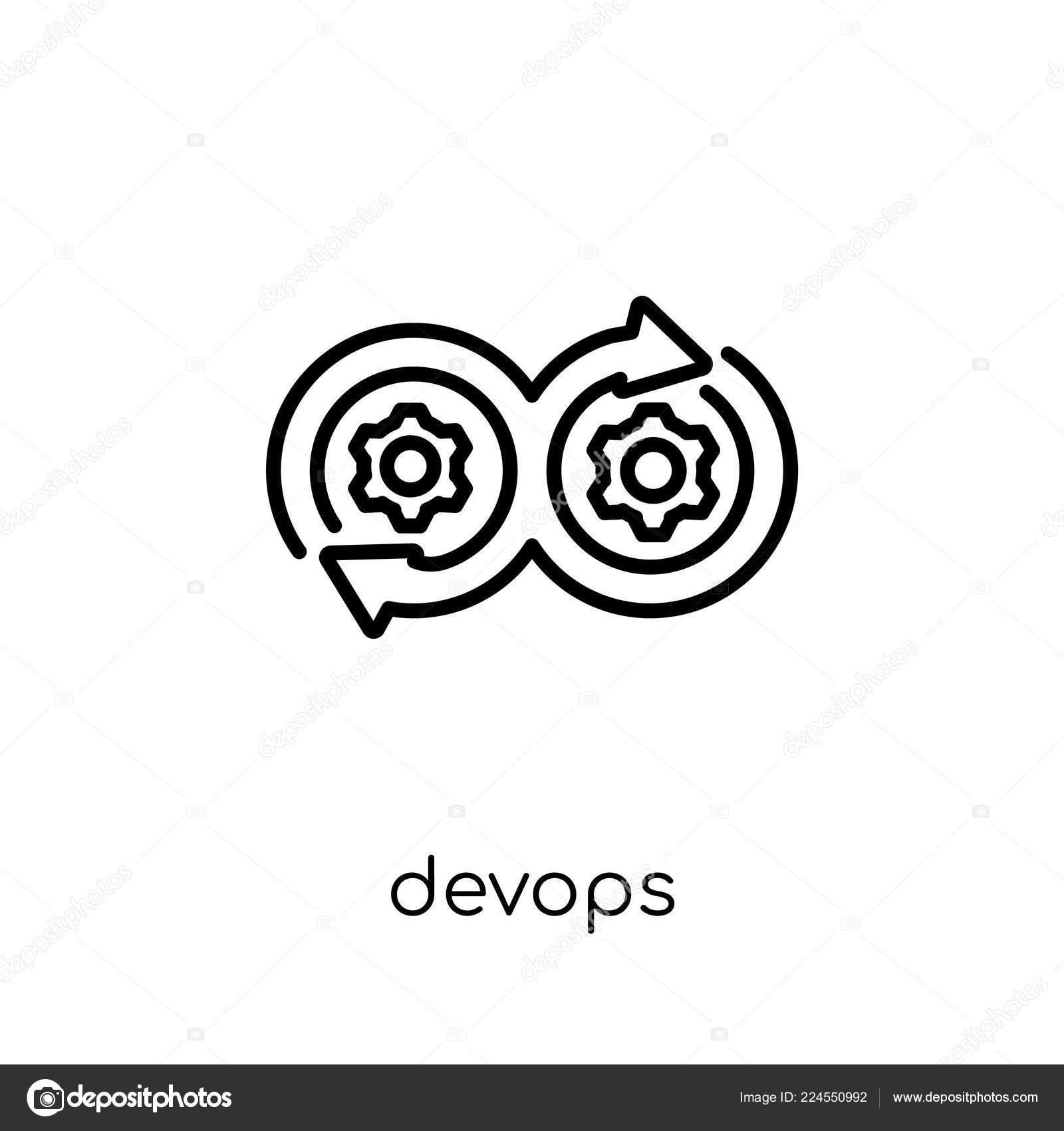 Devops Icon Trendy Modern Flat Linear Vector Devops Icon White — Stock ...