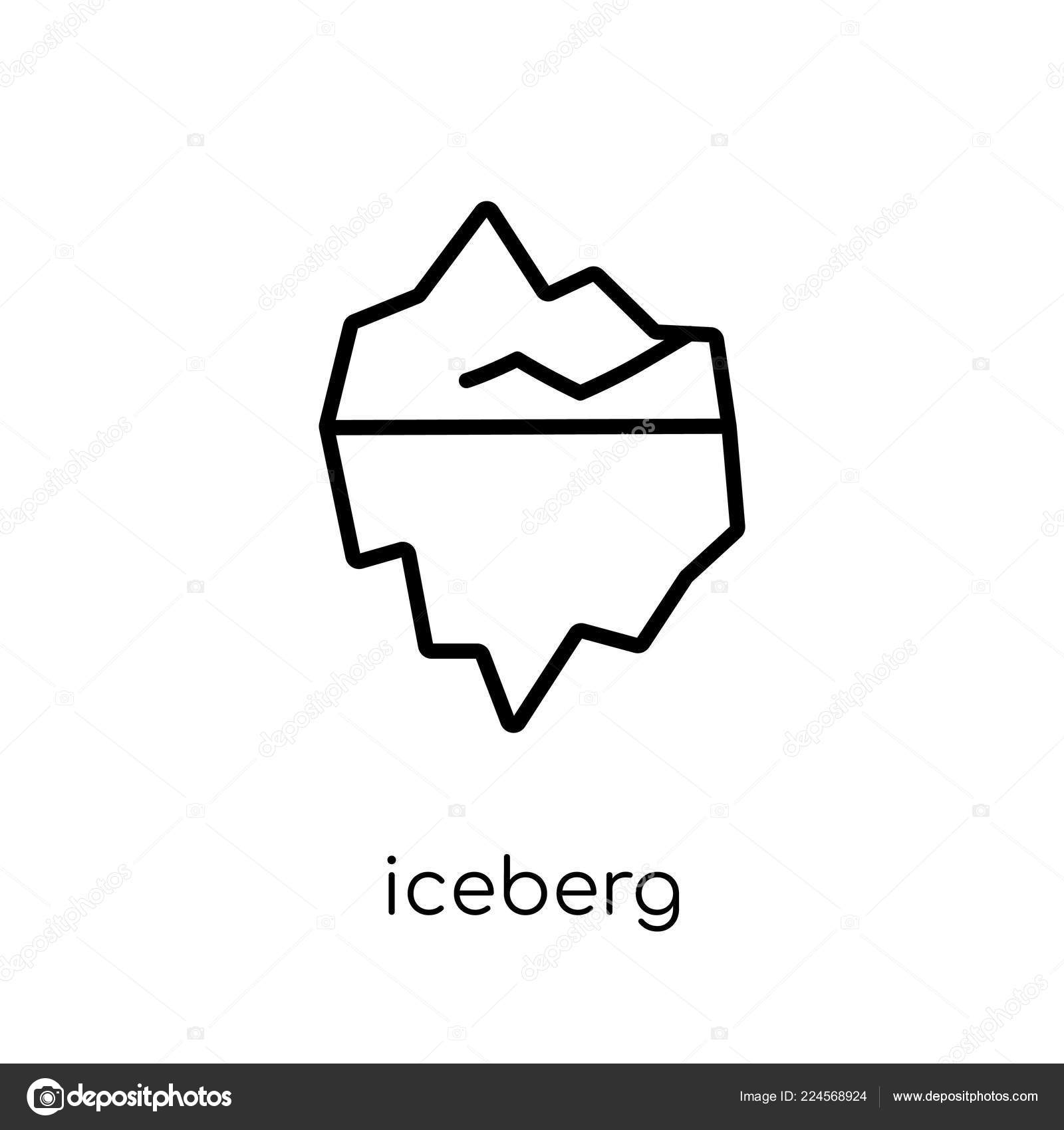 Iceberg Icon Trendy Modern Flat Linear Vector Iceberg Icon White Stock ...