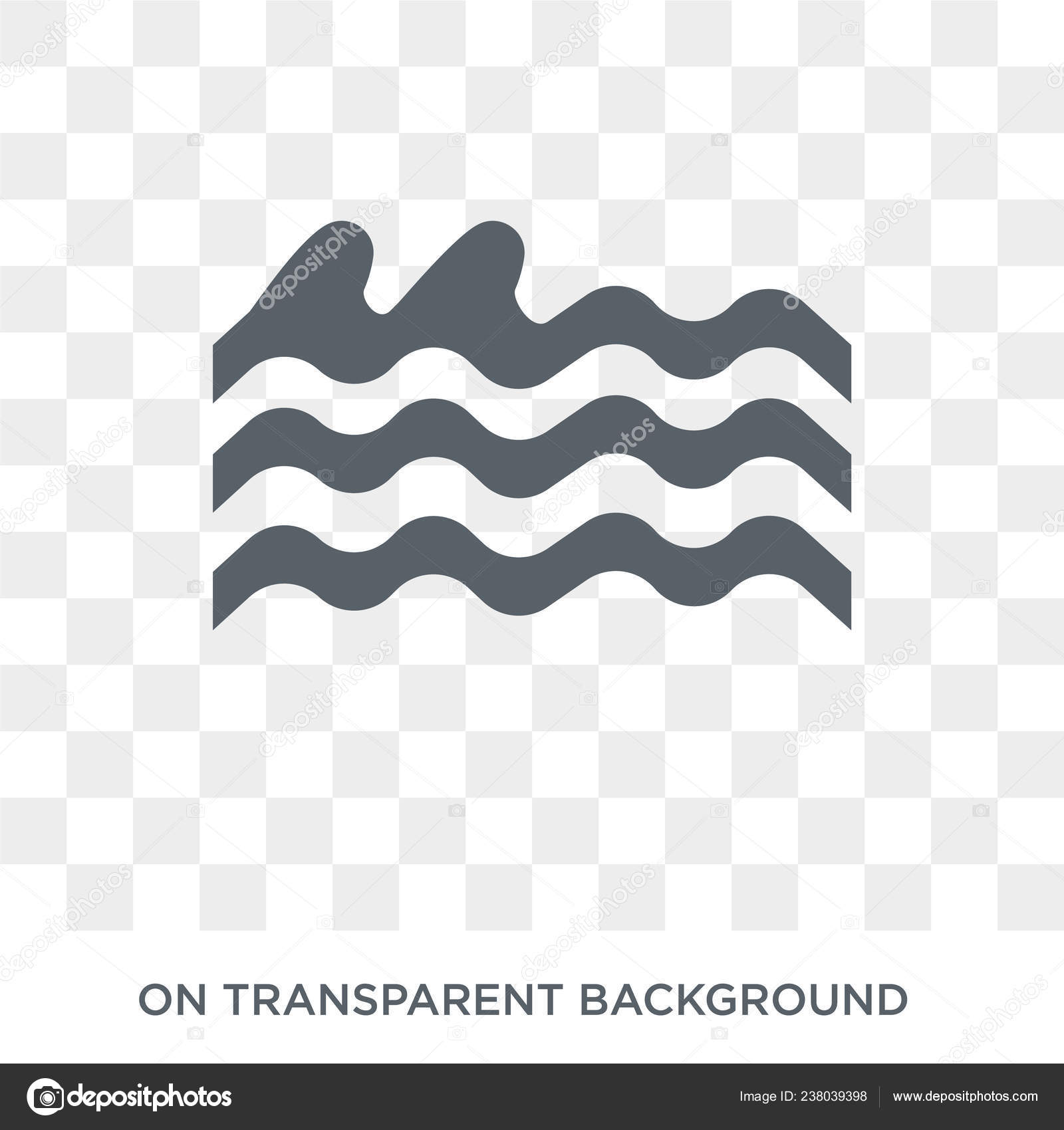 Ocean Waves Icon Trendy Flat Vector Ocean Waves Icon Transparent Stock ...