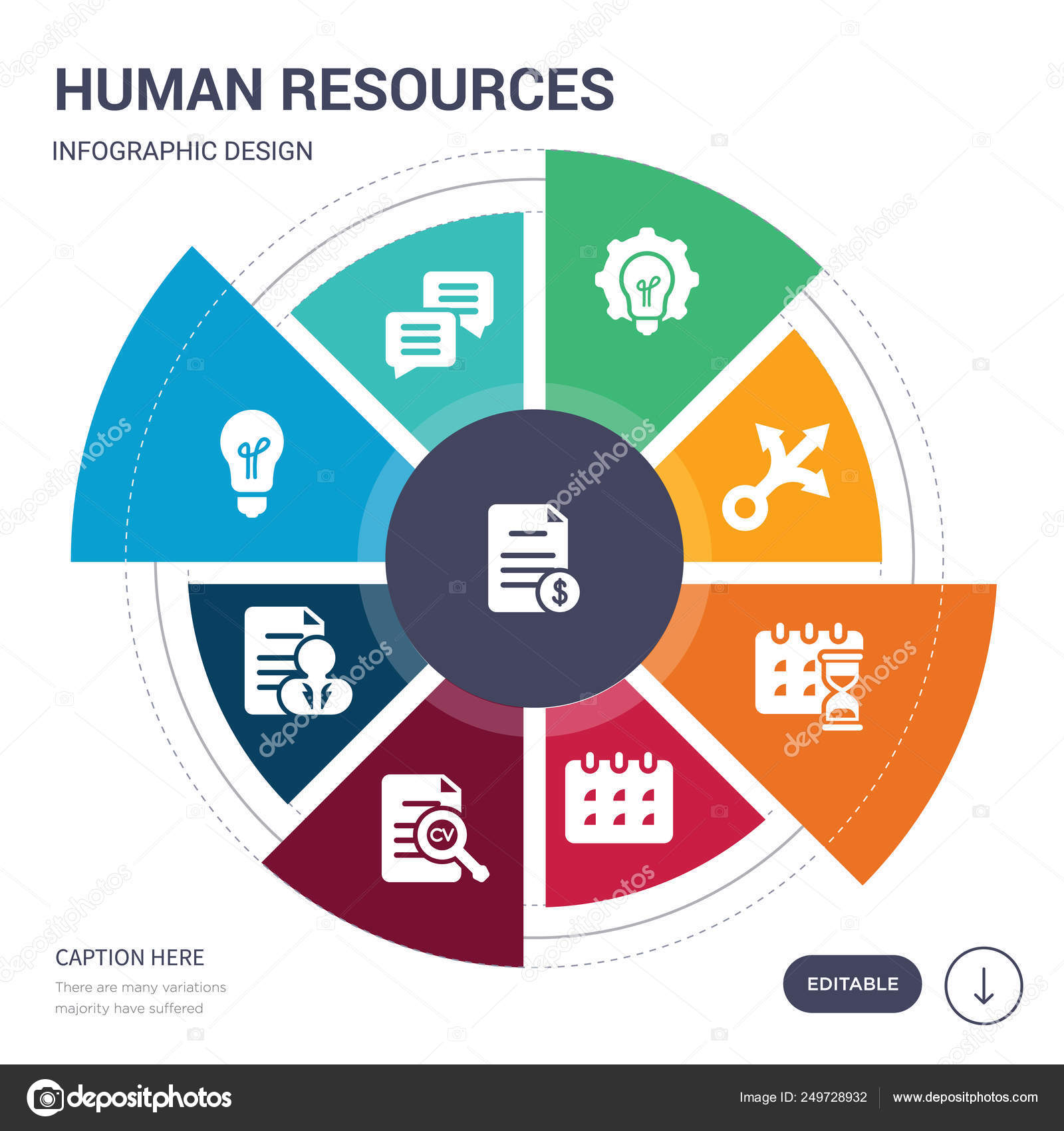 Set of 9 simple human resources vector icons. contains such as contract ...