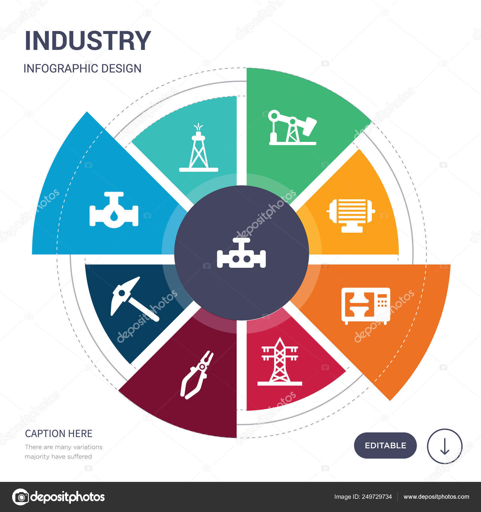 Set of 9 simple industry vector icons. contains such as oil valve ...