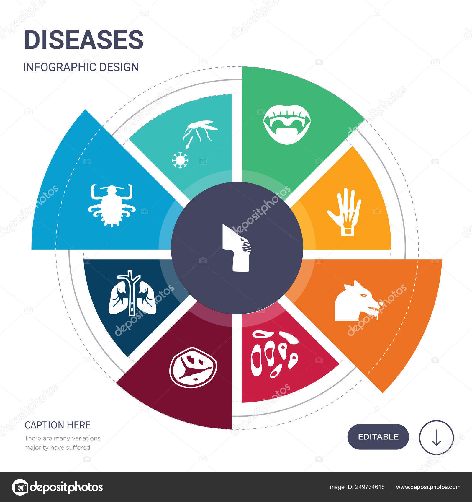 Set of 9 simple diseases vector icons. contains such as psoriasis, zika ...