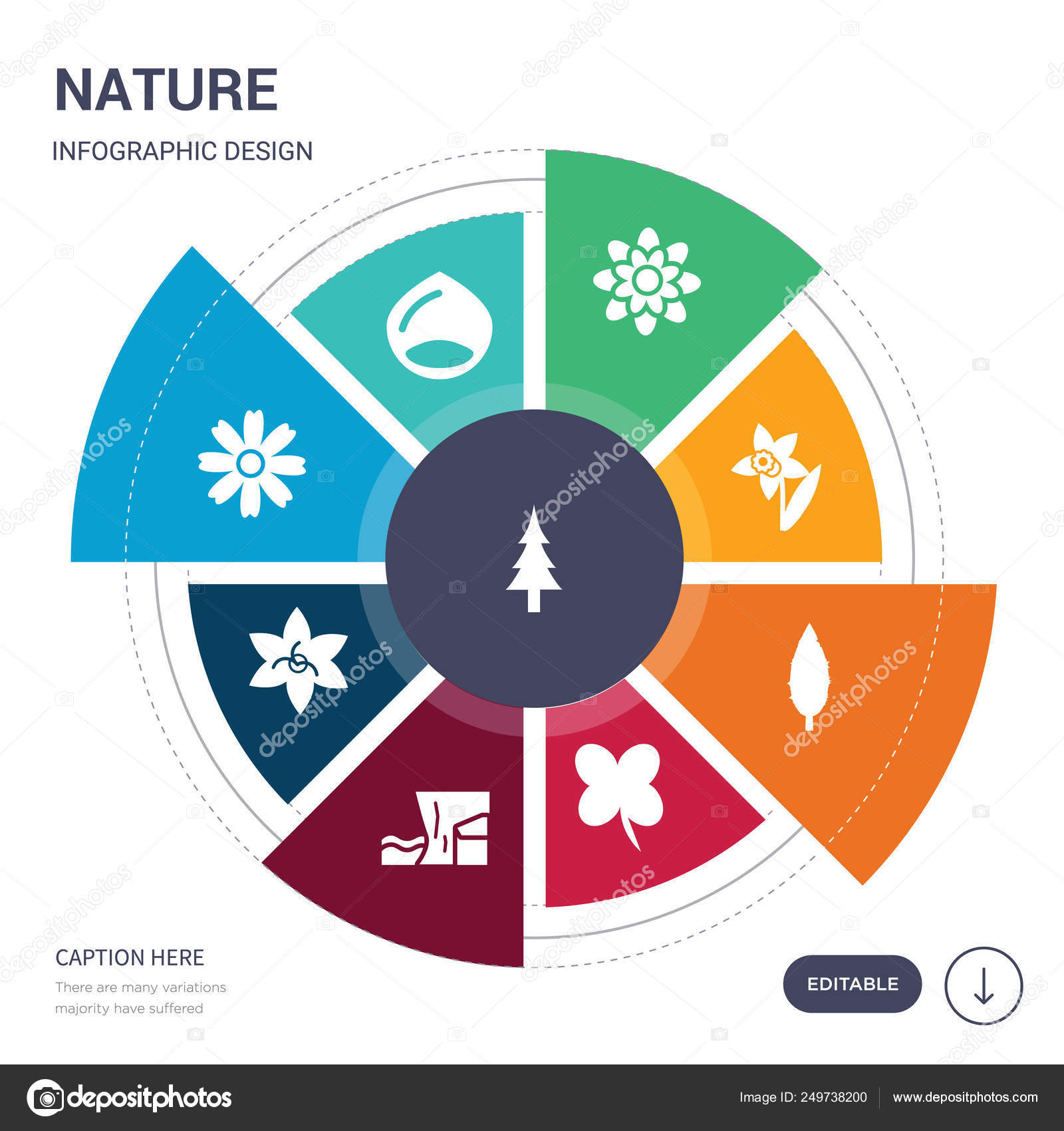 Set of 9 simple nature vector icons. contains such as cedar, chestnut ...