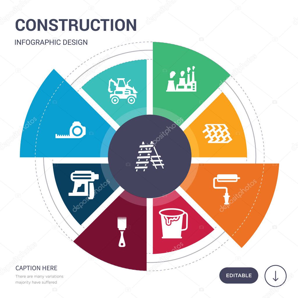 conjunto de 9 iconos vectoriales de construcción simple. contiene como ...