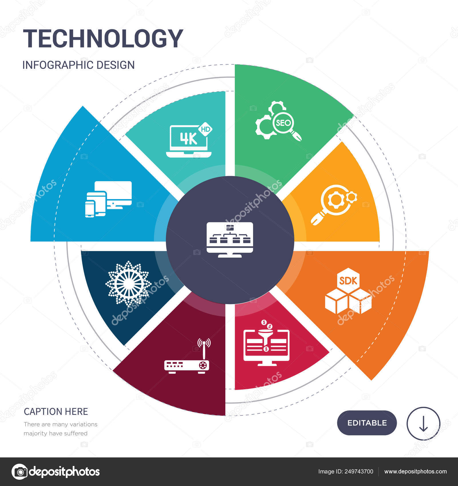 Set of 9 simple technology vector icons. contains such as relational ...