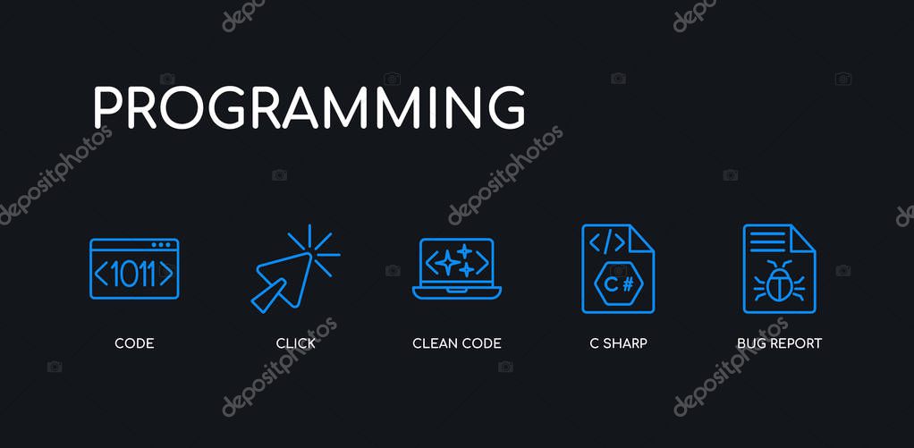 Informe de error azul del trazo de 5 contornos, c agudo, código limpio ...