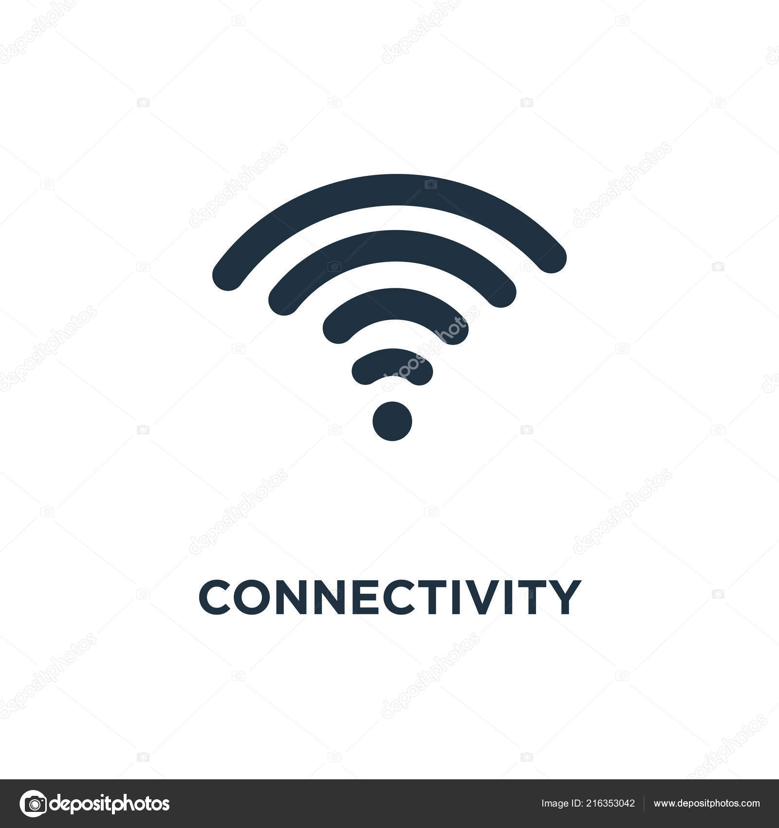Connectivity Icon Black Filled Vector Illustration Connectivity Symbol White Background — Stock ...