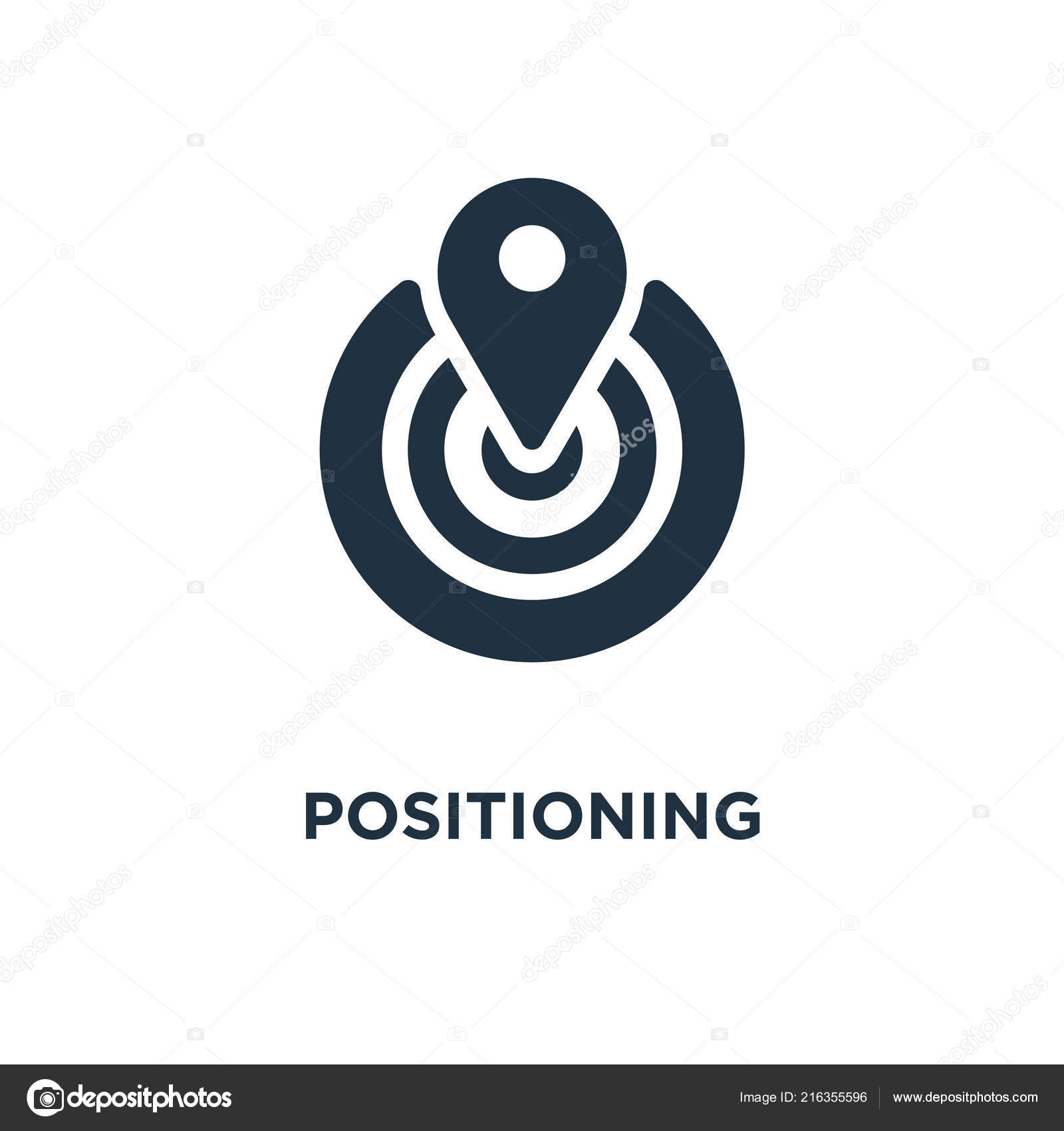 Icono Posicionamiento Ilustración Vectorial Negra Símbolo ...