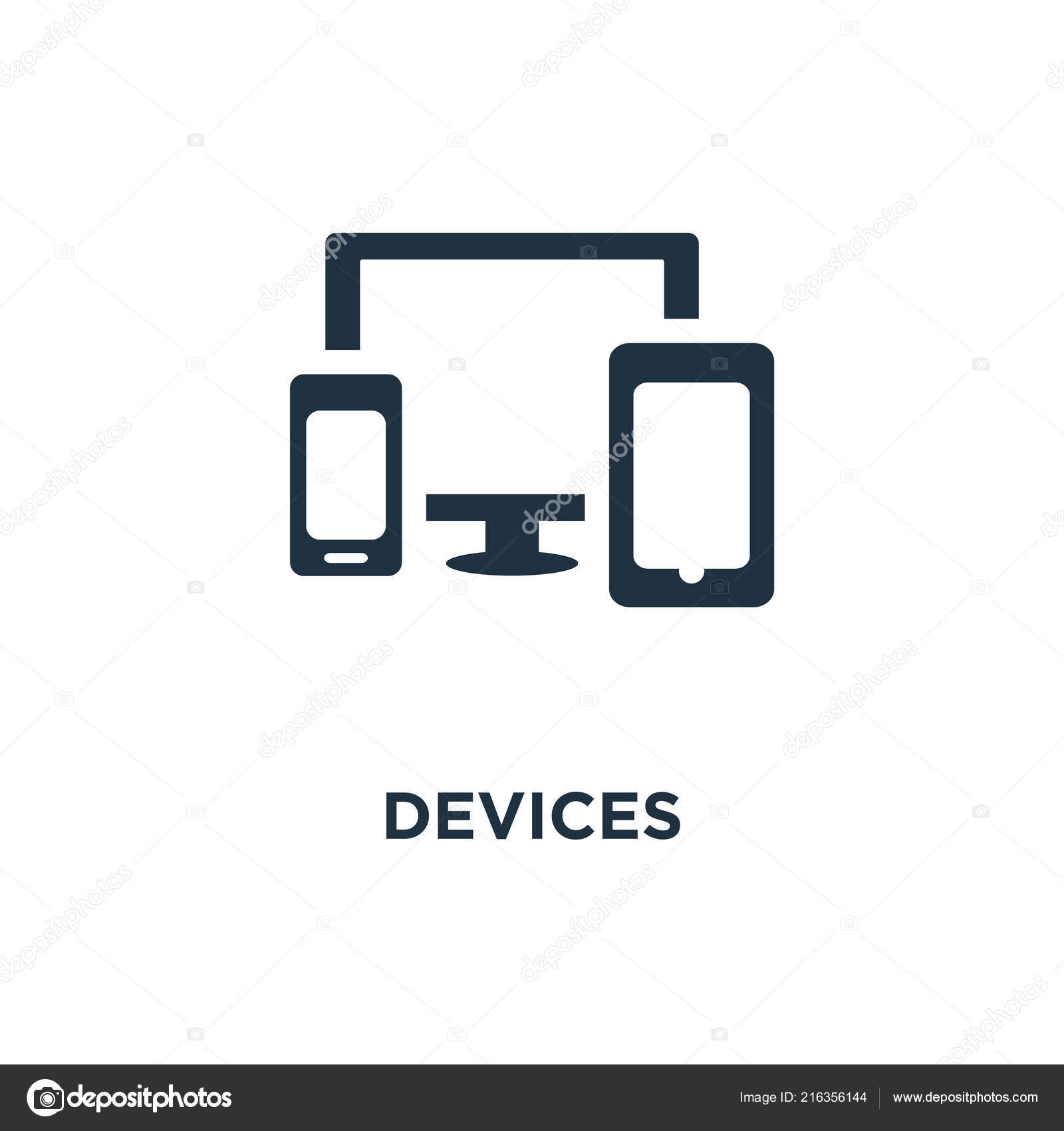 Devices Icon Black Filled Vector Illustration Devices Symbol White ...