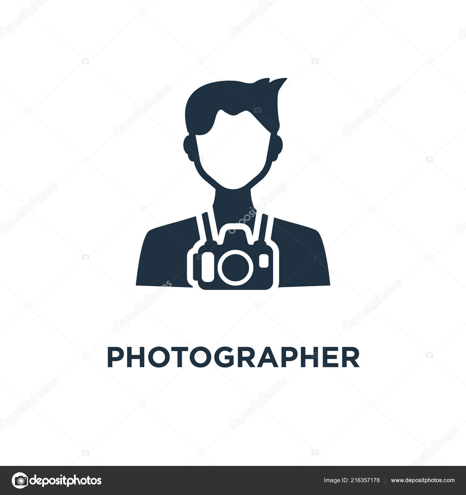 Photographer Icon Black Filled Vector Illustration Photographer Symbol ...