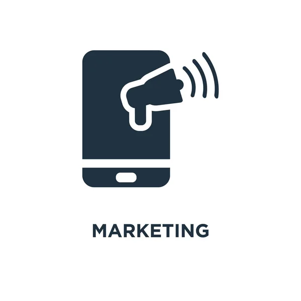 Marketing Icon Black Filled Vector Illustration Marketing Symbol White ...