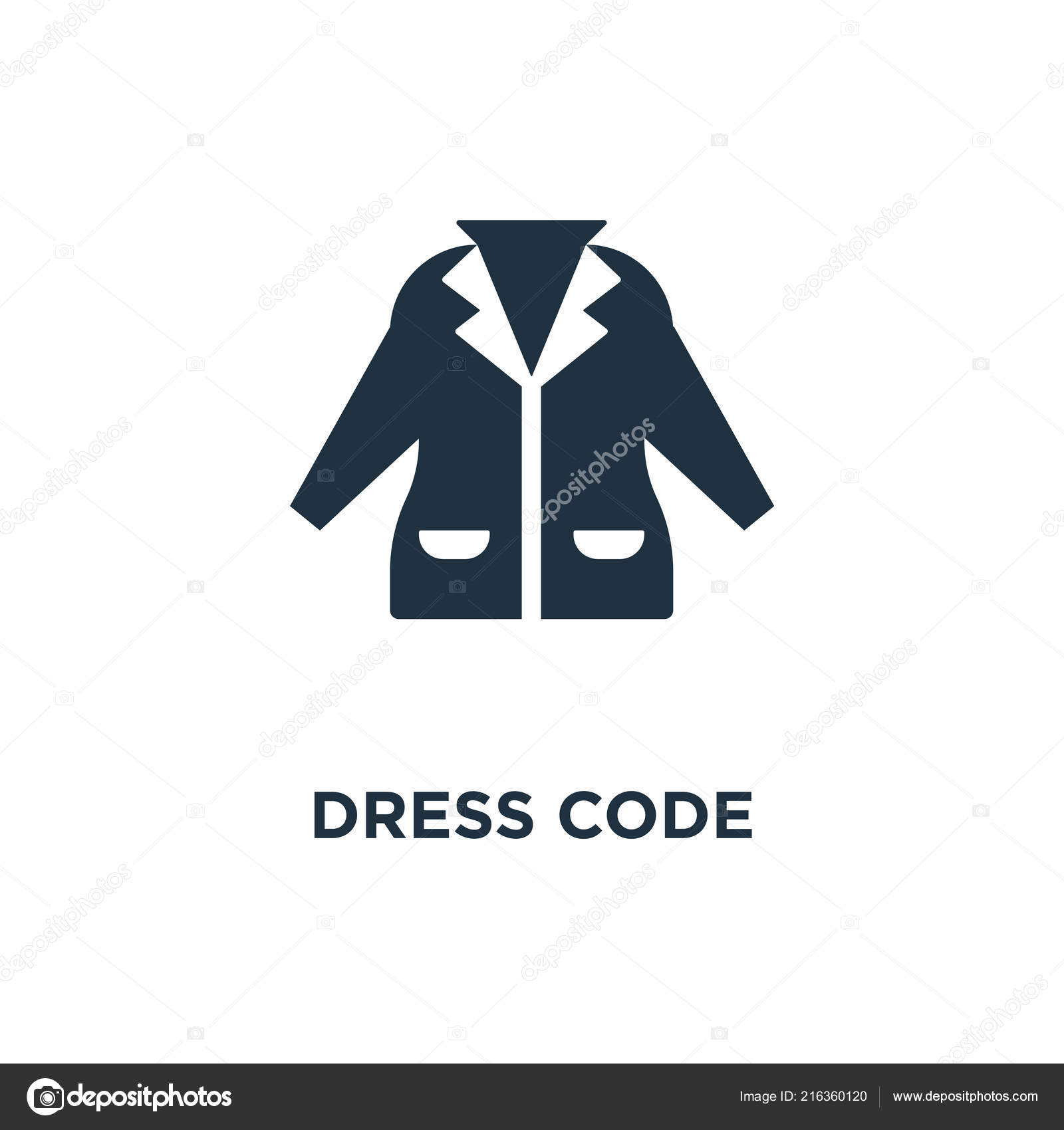 Icône Code Vestimentaire Illustration Vectorielle Remplie Noir Code ...