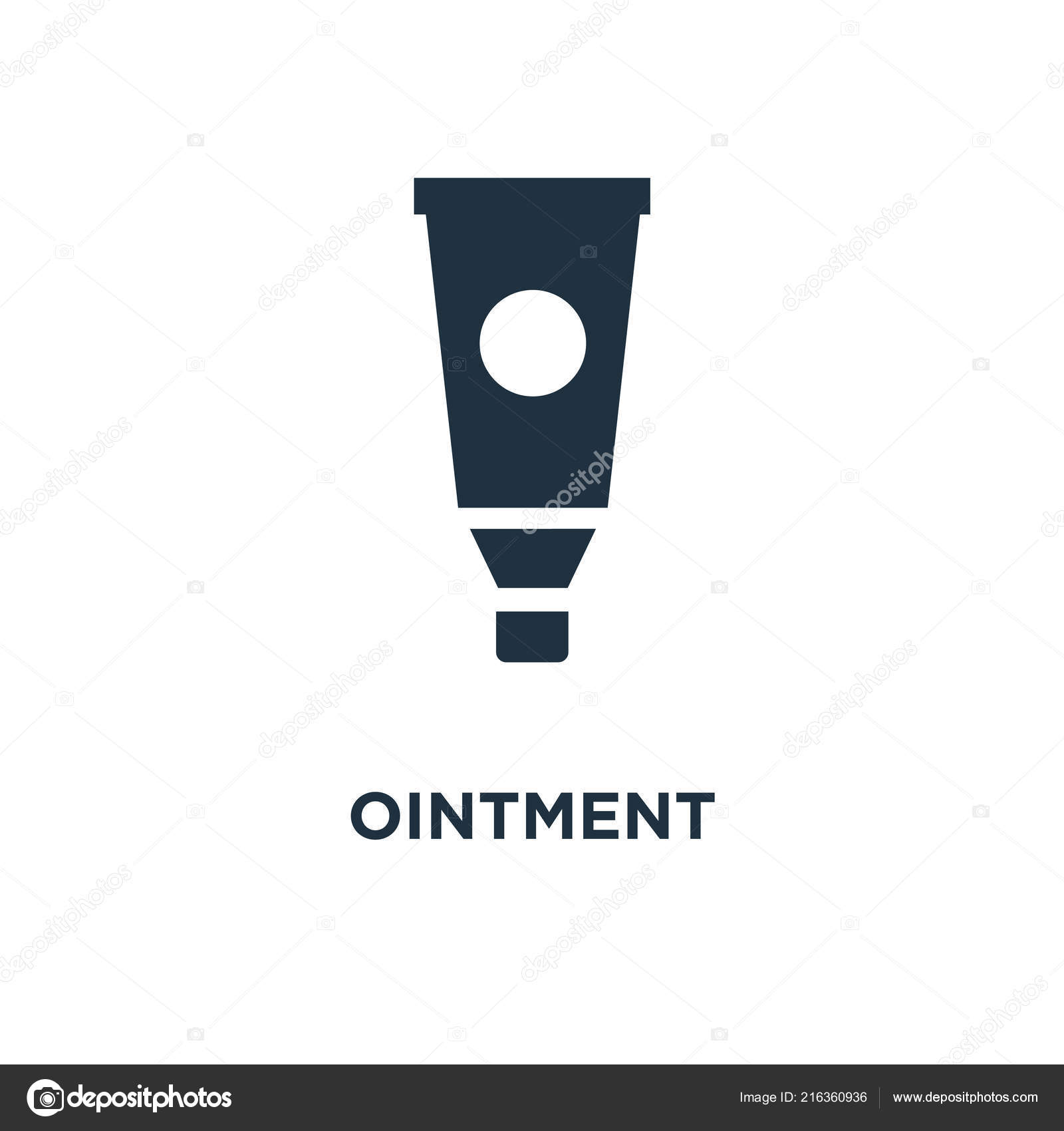 Ointment Icon Black Filled Vector Illustration Ointment Symbol White ...