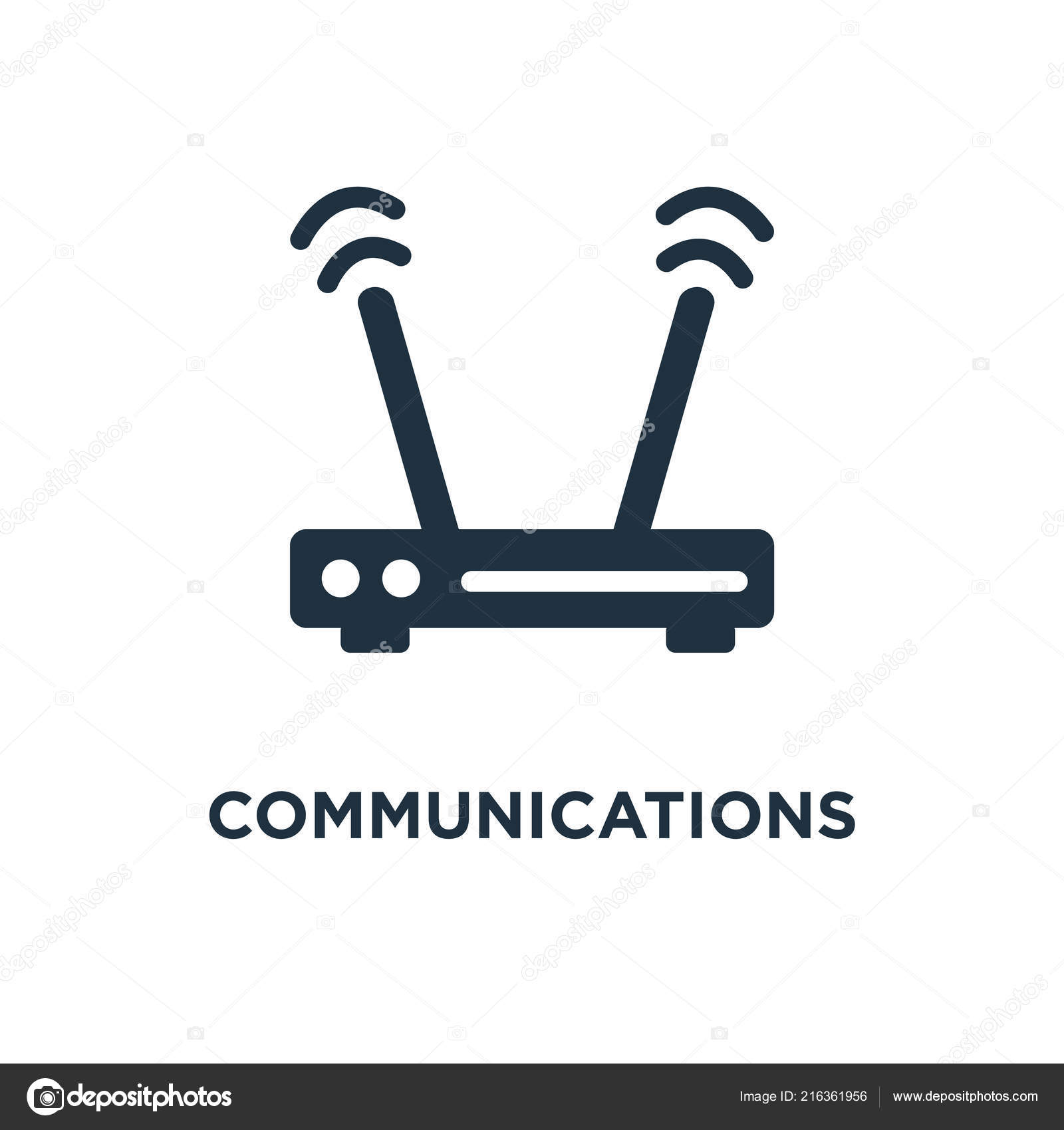 Communications Icon Black Filled Vector Illustration Communications ...