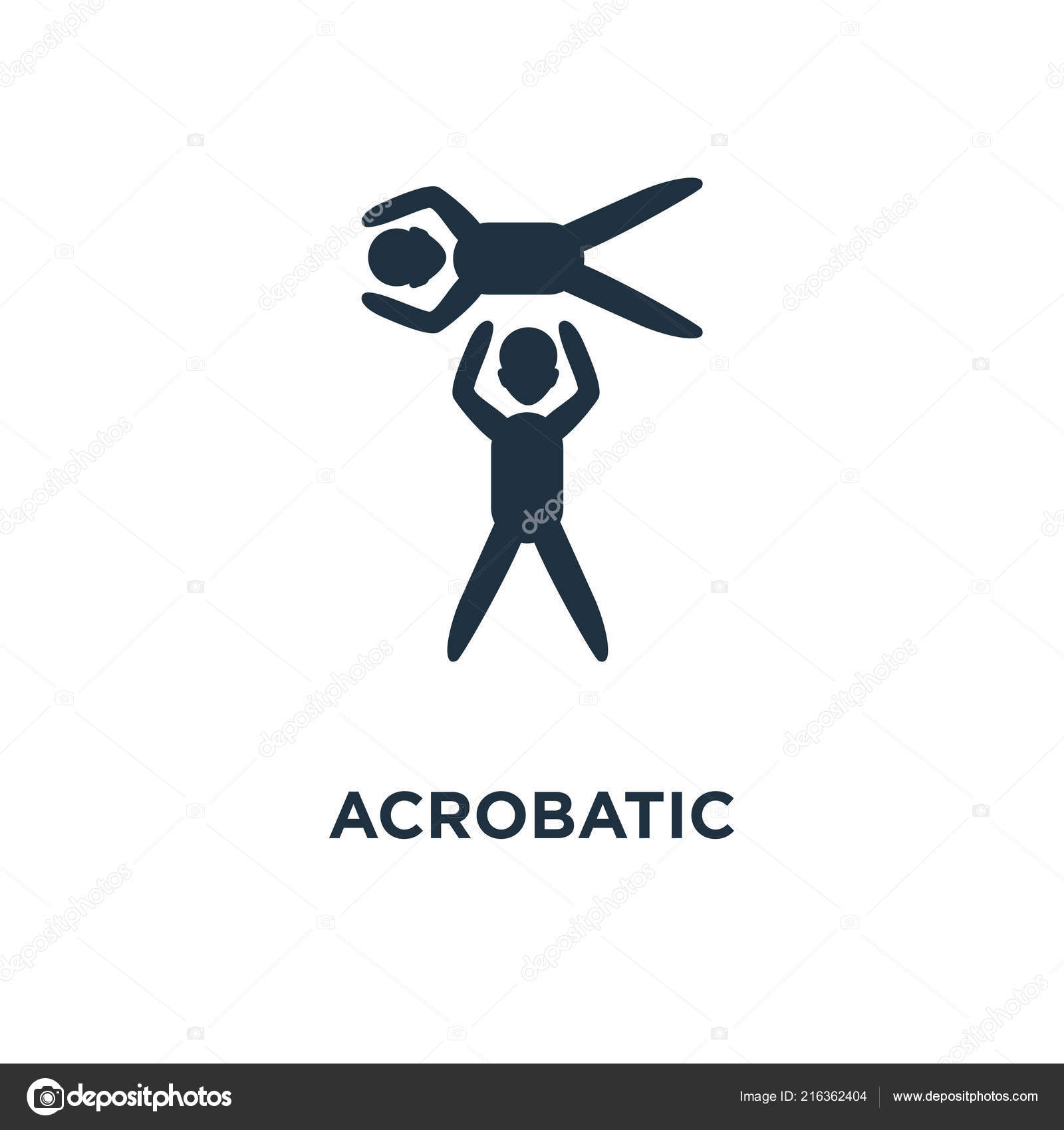 Acrobatic Icon Black Filled Vector Illustration Acrobatic Symbol White ...