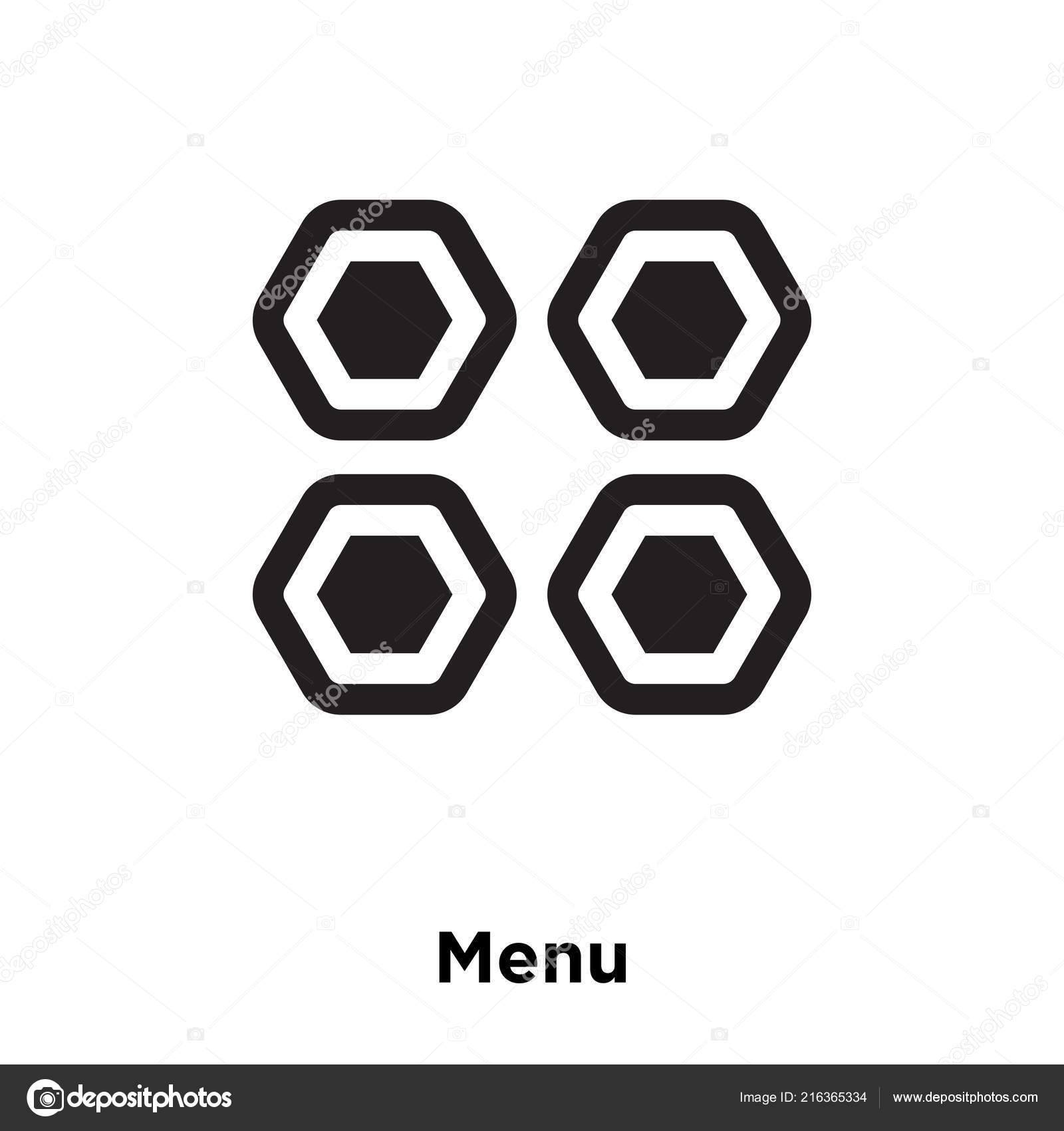 Menu Icon Vector Isolated White Background Logo Concept Menu Sign Stock ...