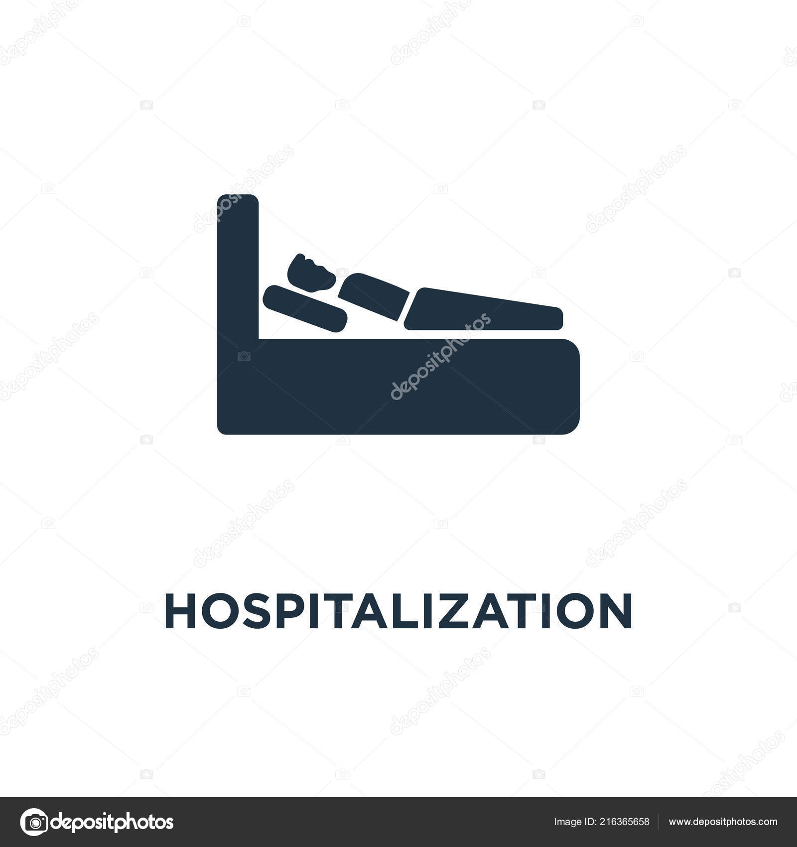 Hospitalization Icon Black Filled Vector Illustration Hospitalization ...