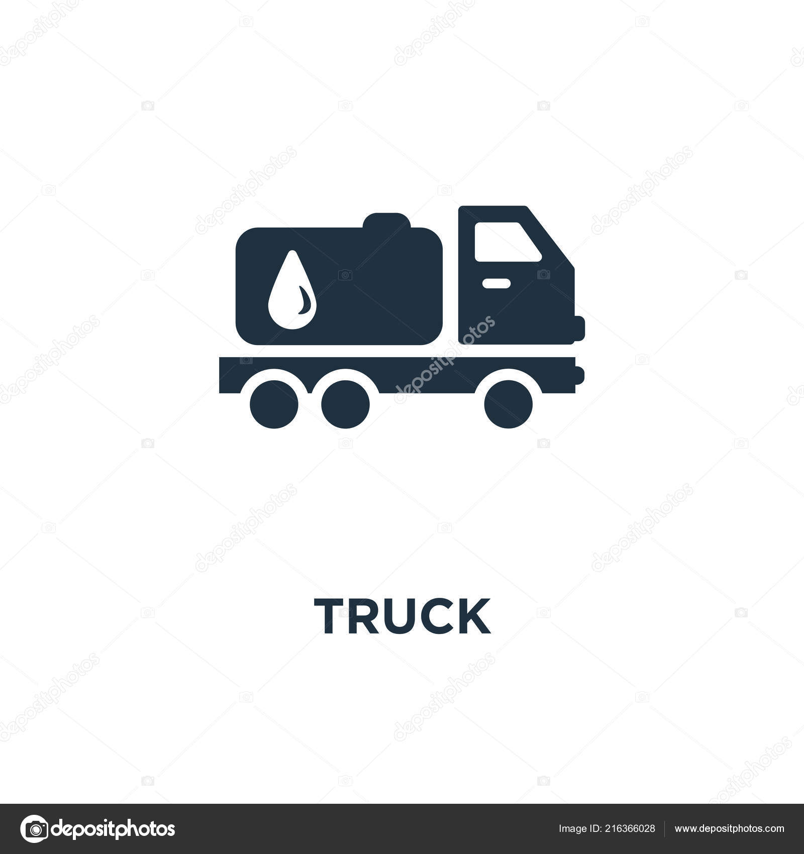 Icono Del Camión Ilustración Vectorial Negra Símbolo Camión Sobre Fondo ...