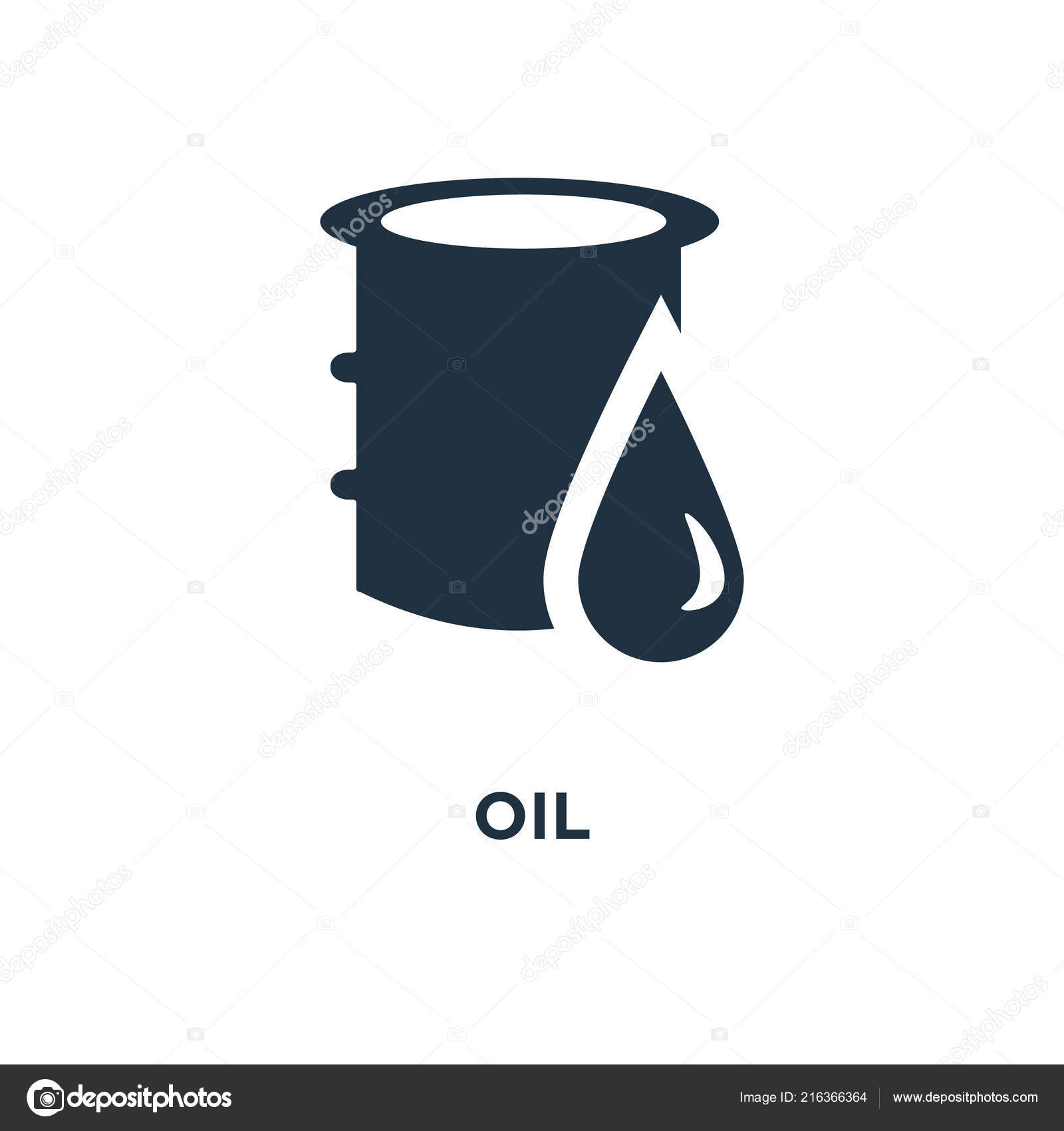 Oil Icon Black Filled Vector Illustration Oil Symbol White Background ⬇ ...