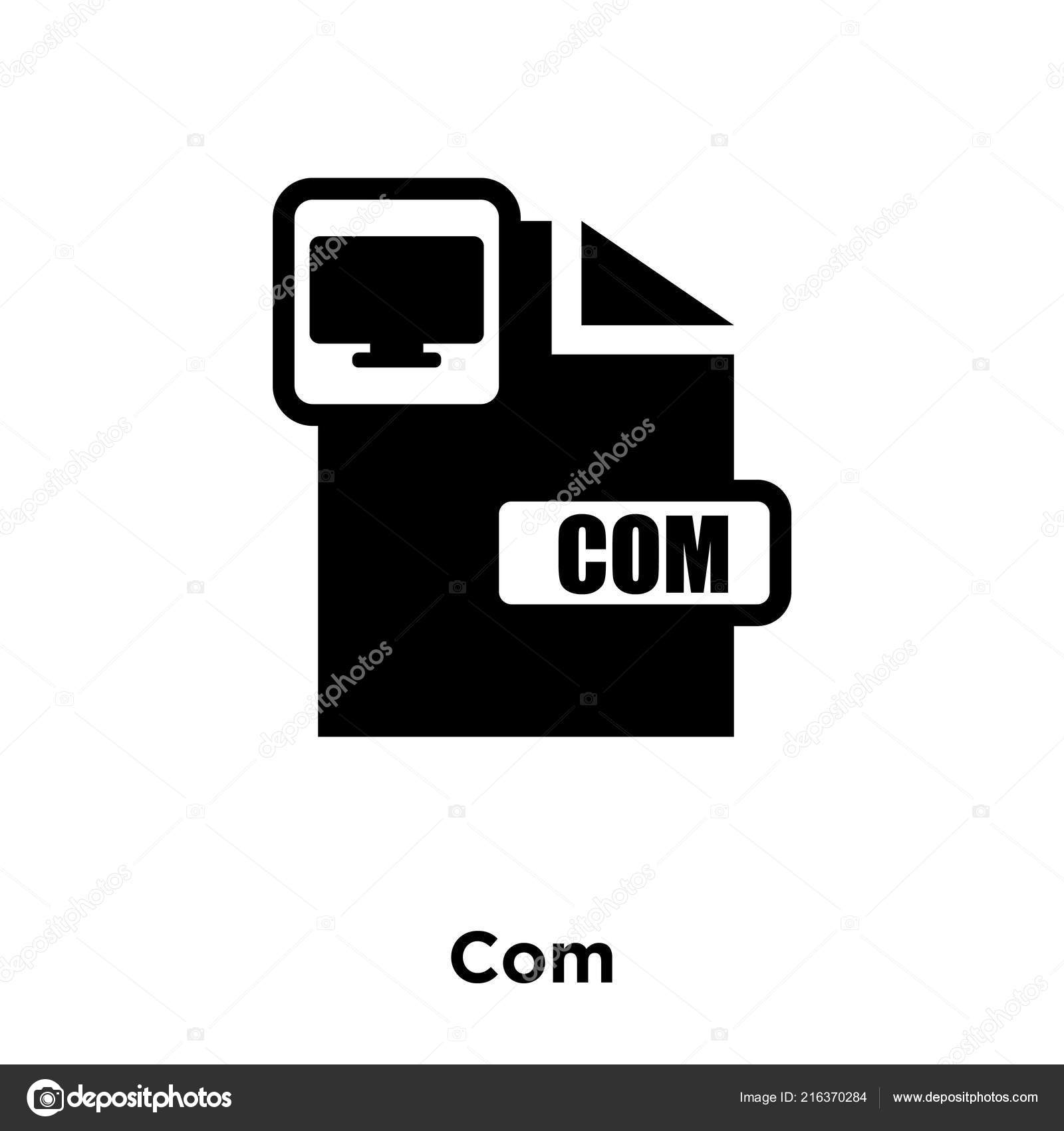 Com Icon Vector Isolated White Background Logo Concept Com Sign Stock ...