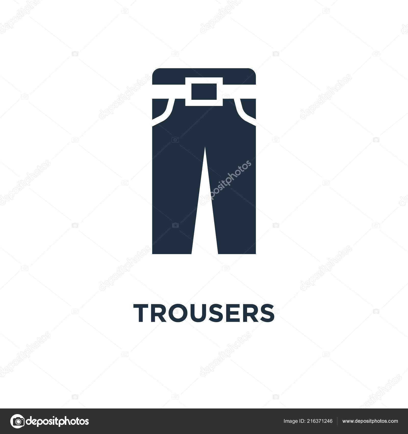 Trousers Icon Black Filled Vector Illustration Trousers Symbol White ...