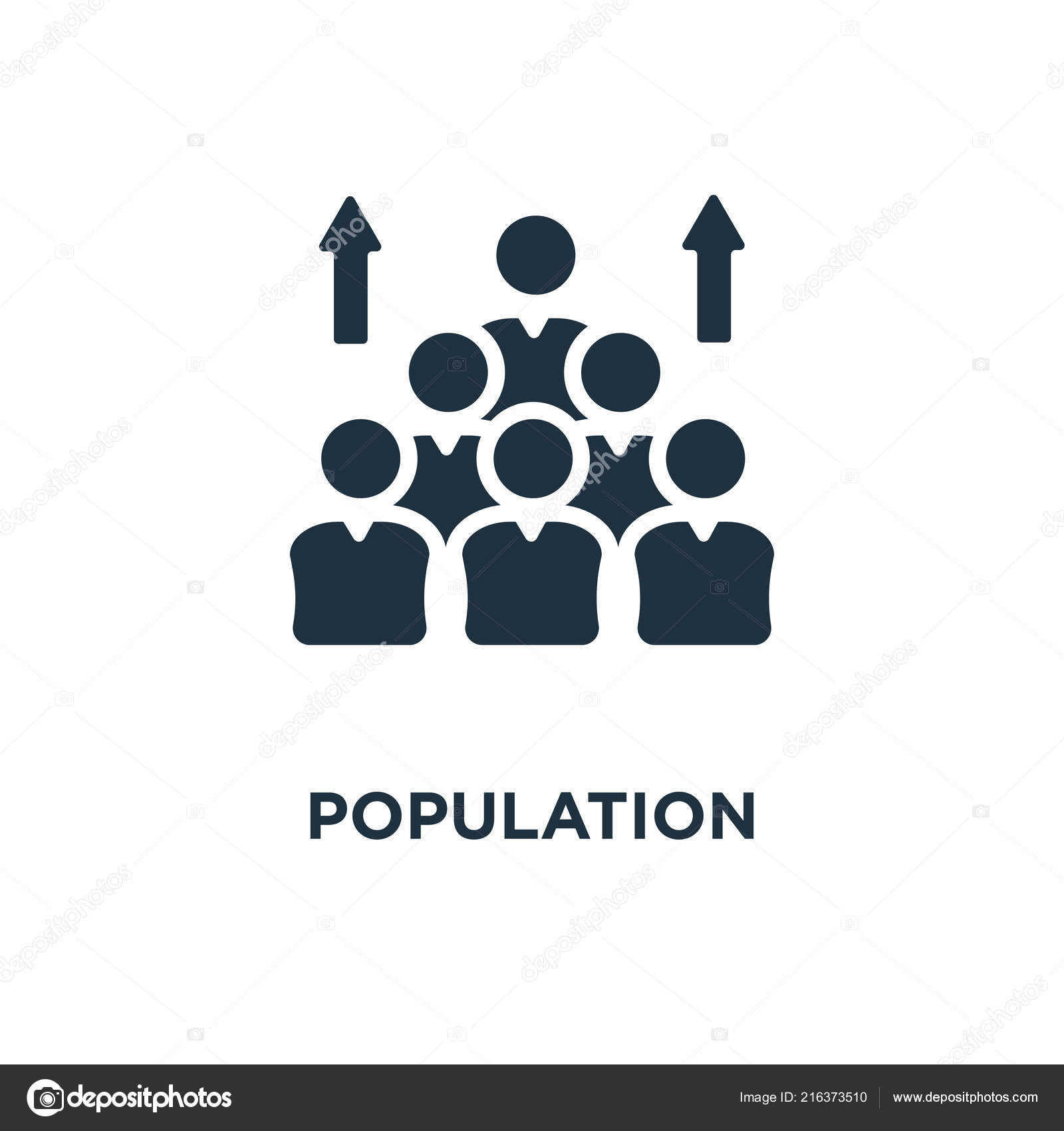 Population Icon Black Filled Vector Illustration Population Symbol ...