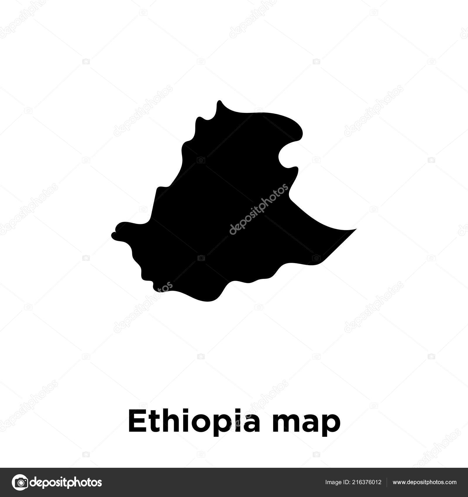 Ethiopia Map Icon Vector Isolated White Background Logo Concept ...