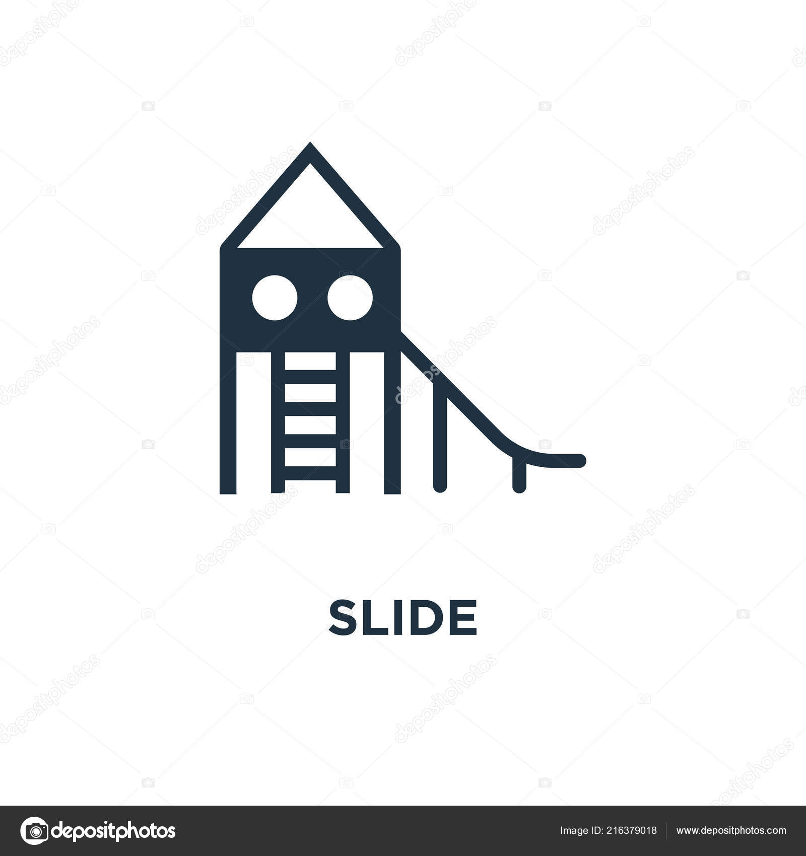 Slide Icon Black Filled Vector Illustration Slide Symbol White ...